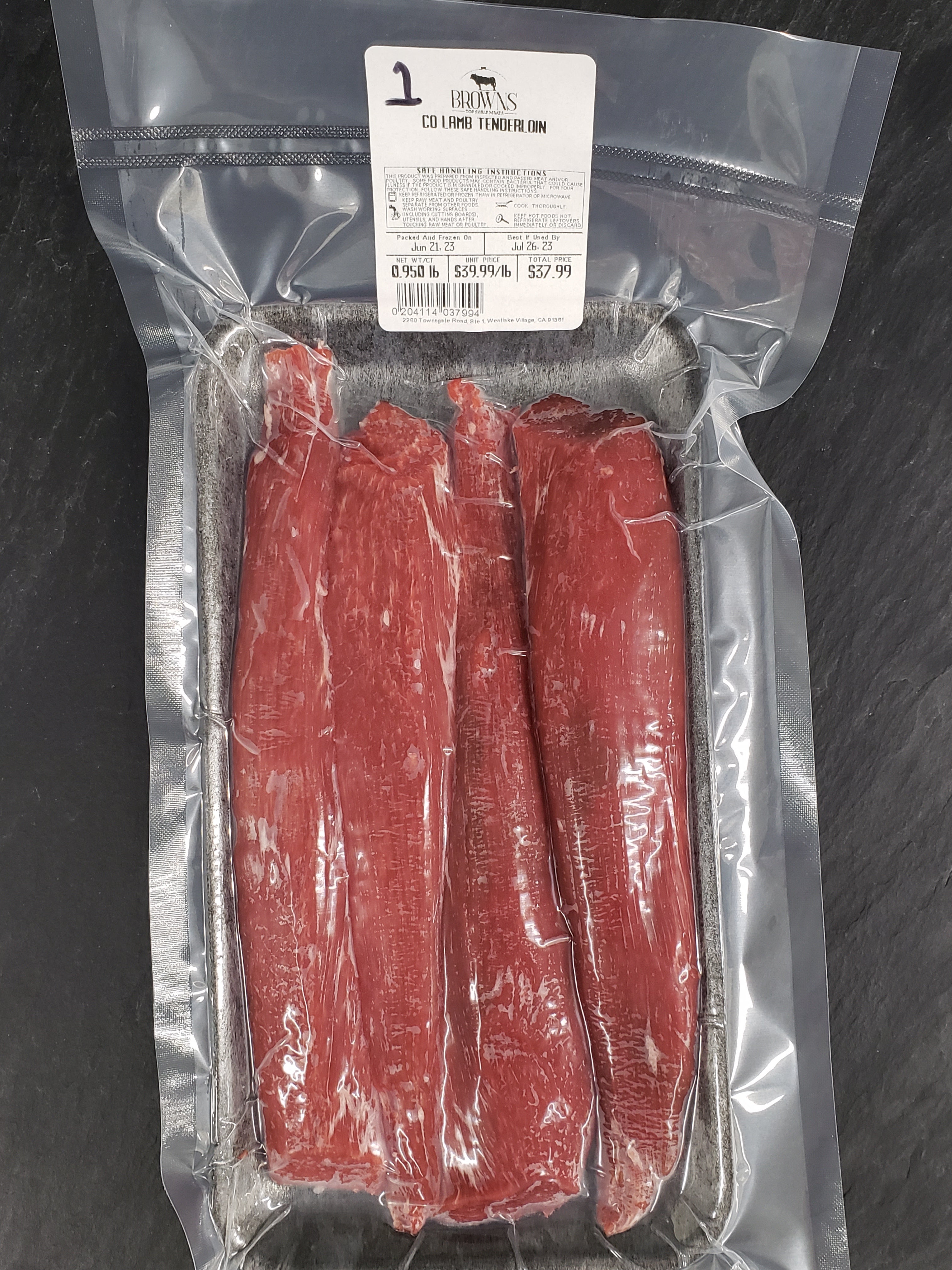 CO LAMB TENDERLOIN #1 – Brown's Top Shelf Meats