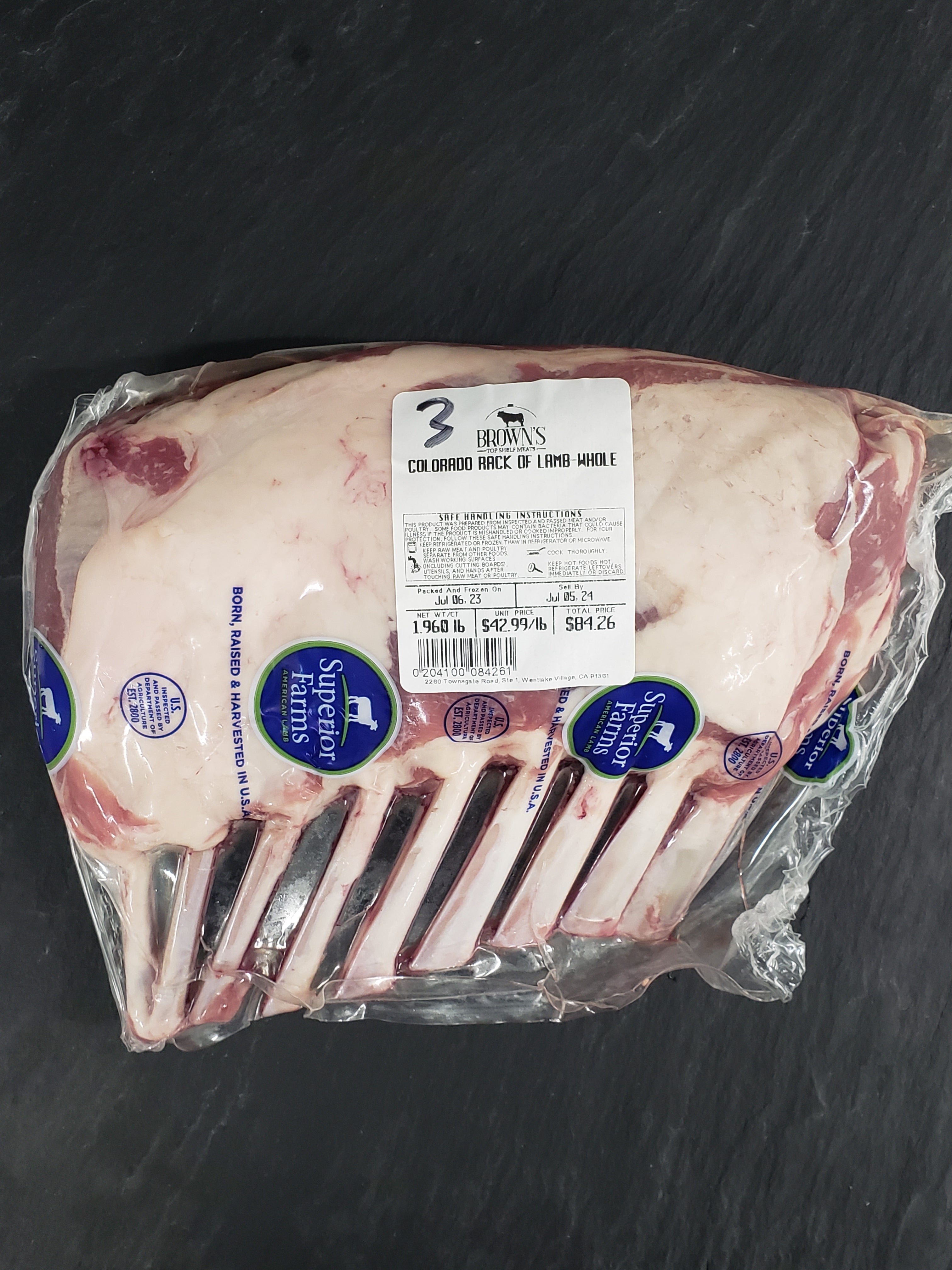 CO RACK OF LAMB #3 – Brown's Top Shelf Meats