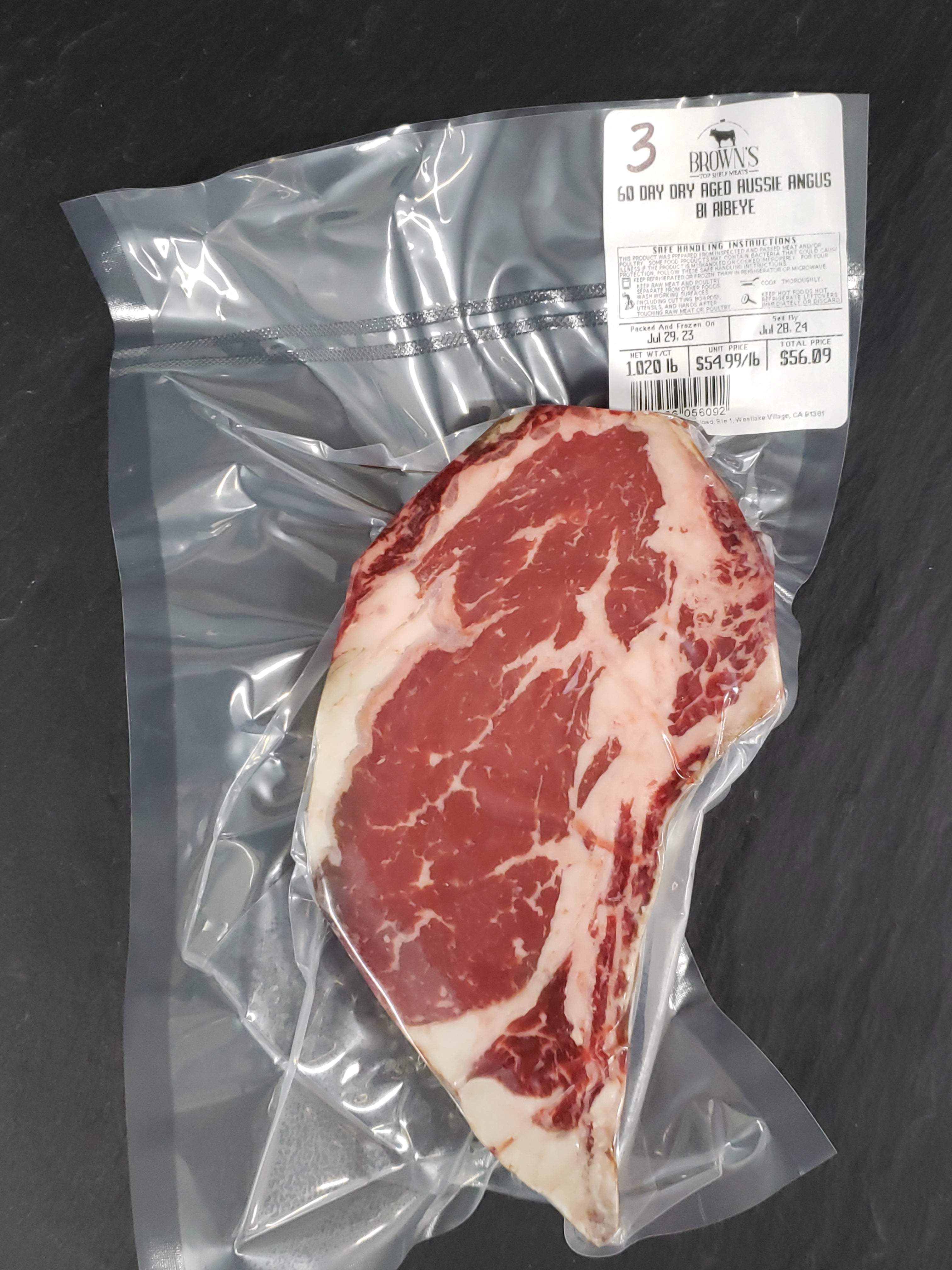 ANGUS 60 DAY DRY AGED BI RIBEYE STEAK #3 – Brown's Top Shelf Meats