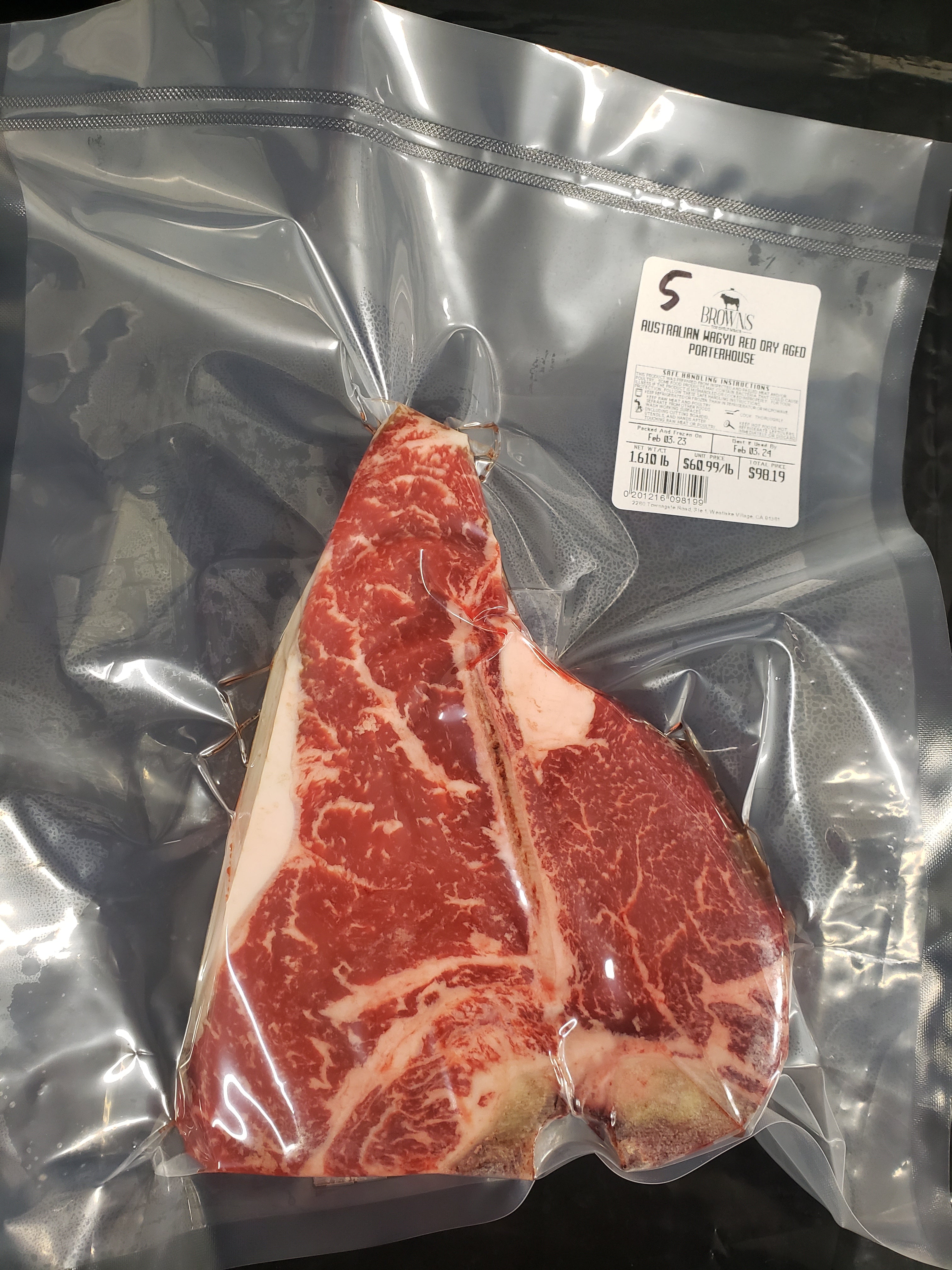 AUSTRALIAN WAGYU RED DRY AGED PORTERHOUSE STEAK #5 – Brown's Top Shelf ...