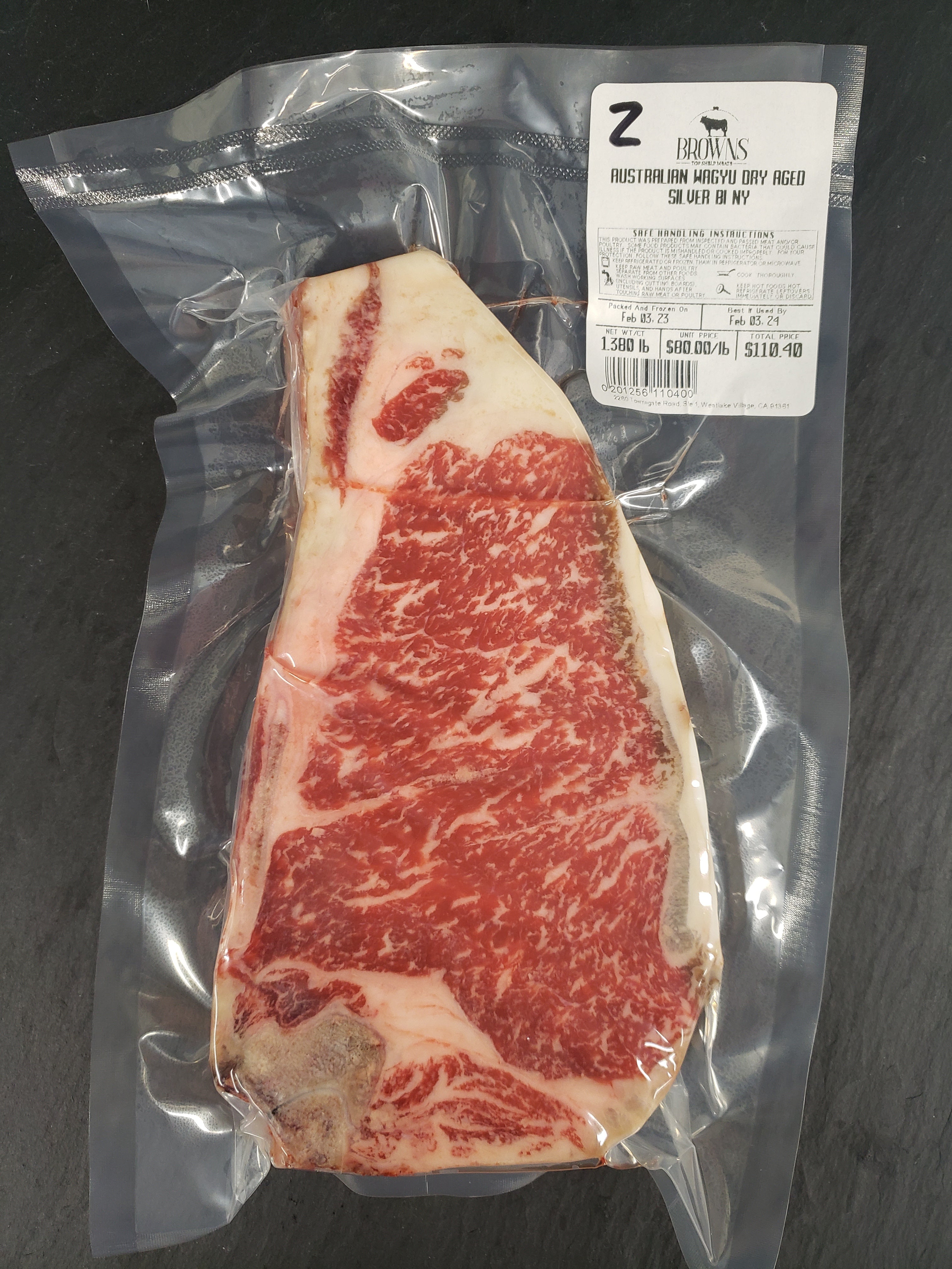 AUSTRALIAN WAGYU SILVER DRY AGED BI NY STEAK #2 – Brown's Top Shelf Meats