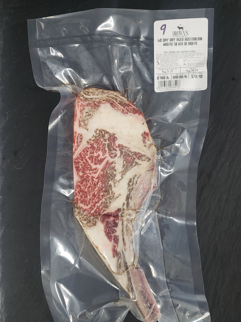 SILVER 60 DAY DRY AGED BI RIBEYE STEAK #9 – Brown's Top Shelf Meats