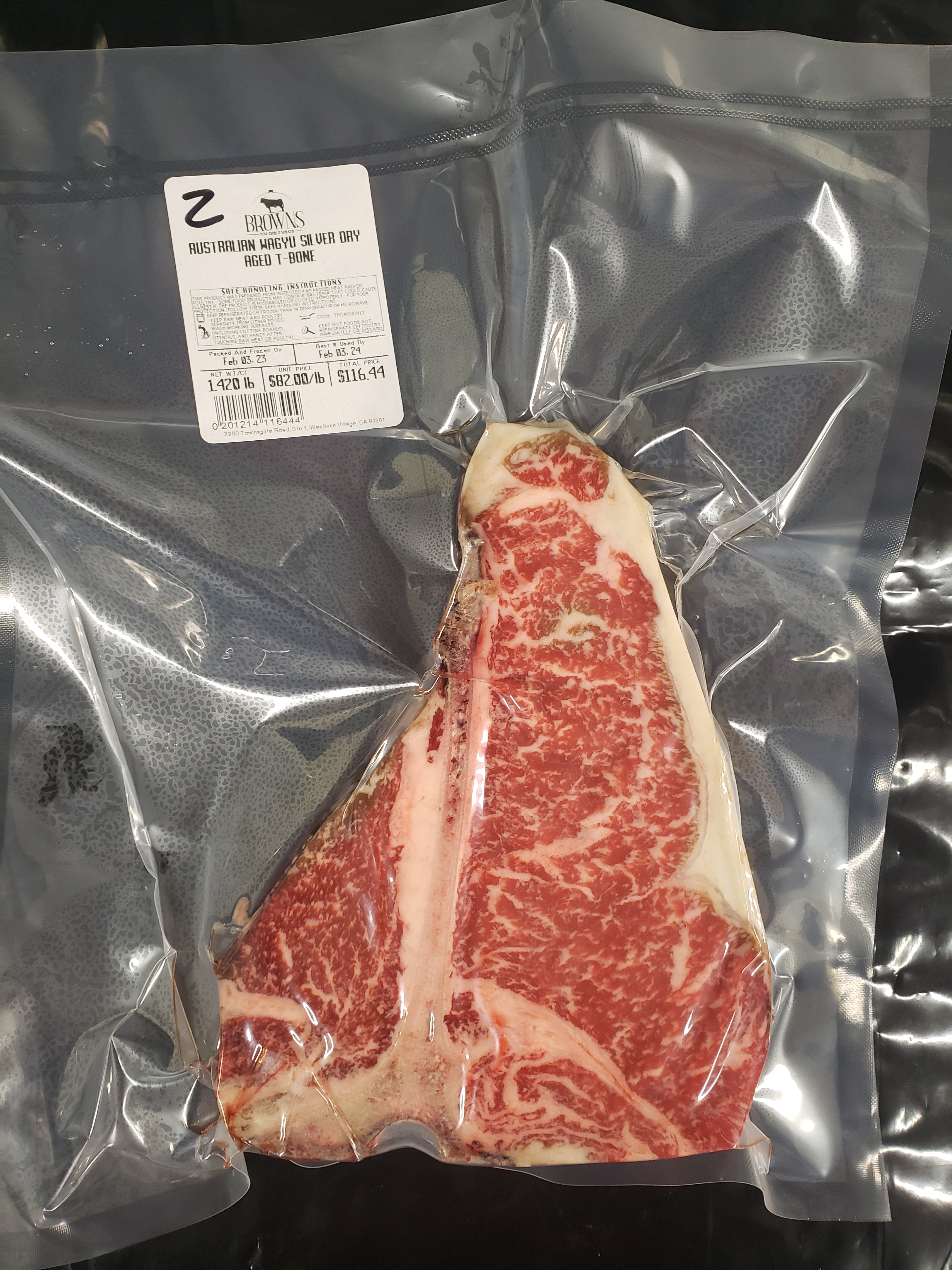 AUSTRALIAN WAGYU SILVER DRY AGED T-BONE STEAK #2 – Brown's Top Shelf Meats