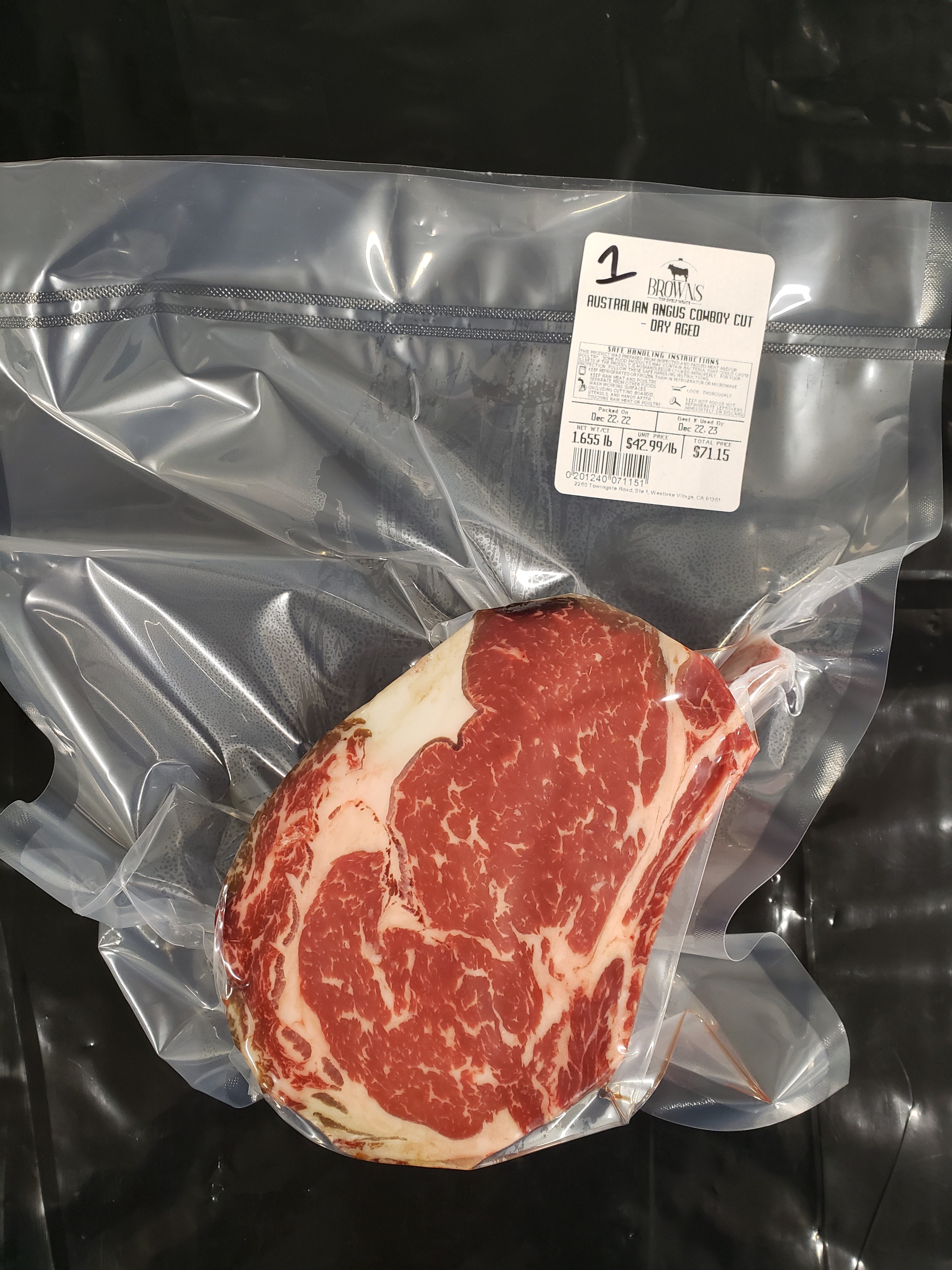 AUSTRALIAN ANGUS DRY AGED COWBOY CUT #1a – Brown's Top Shelf Meats