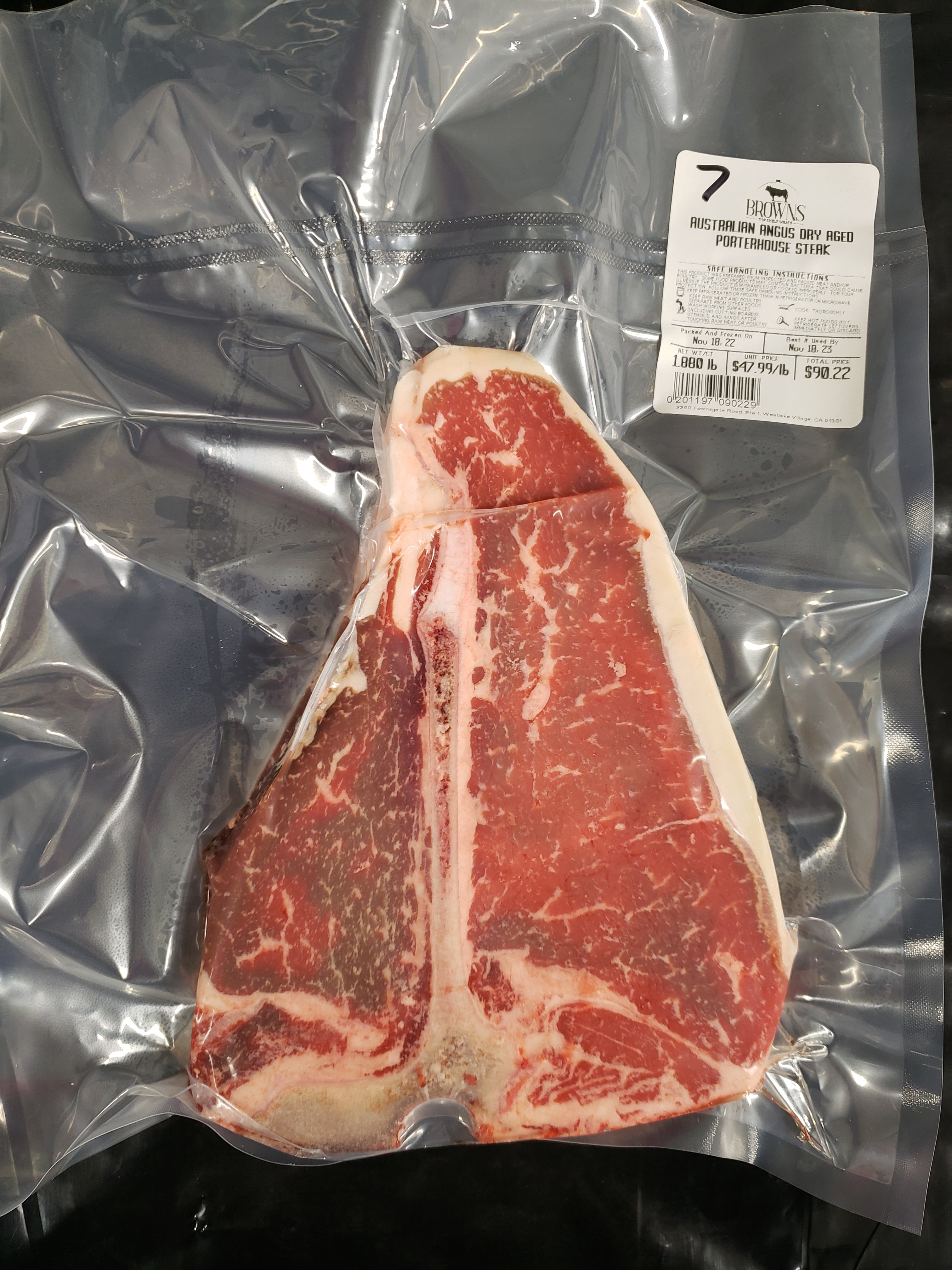 AUSTRALIAN ANGUS DRY AGED PORTERHOUSE STEAK #7 – Brown's Top Shelf Meats
