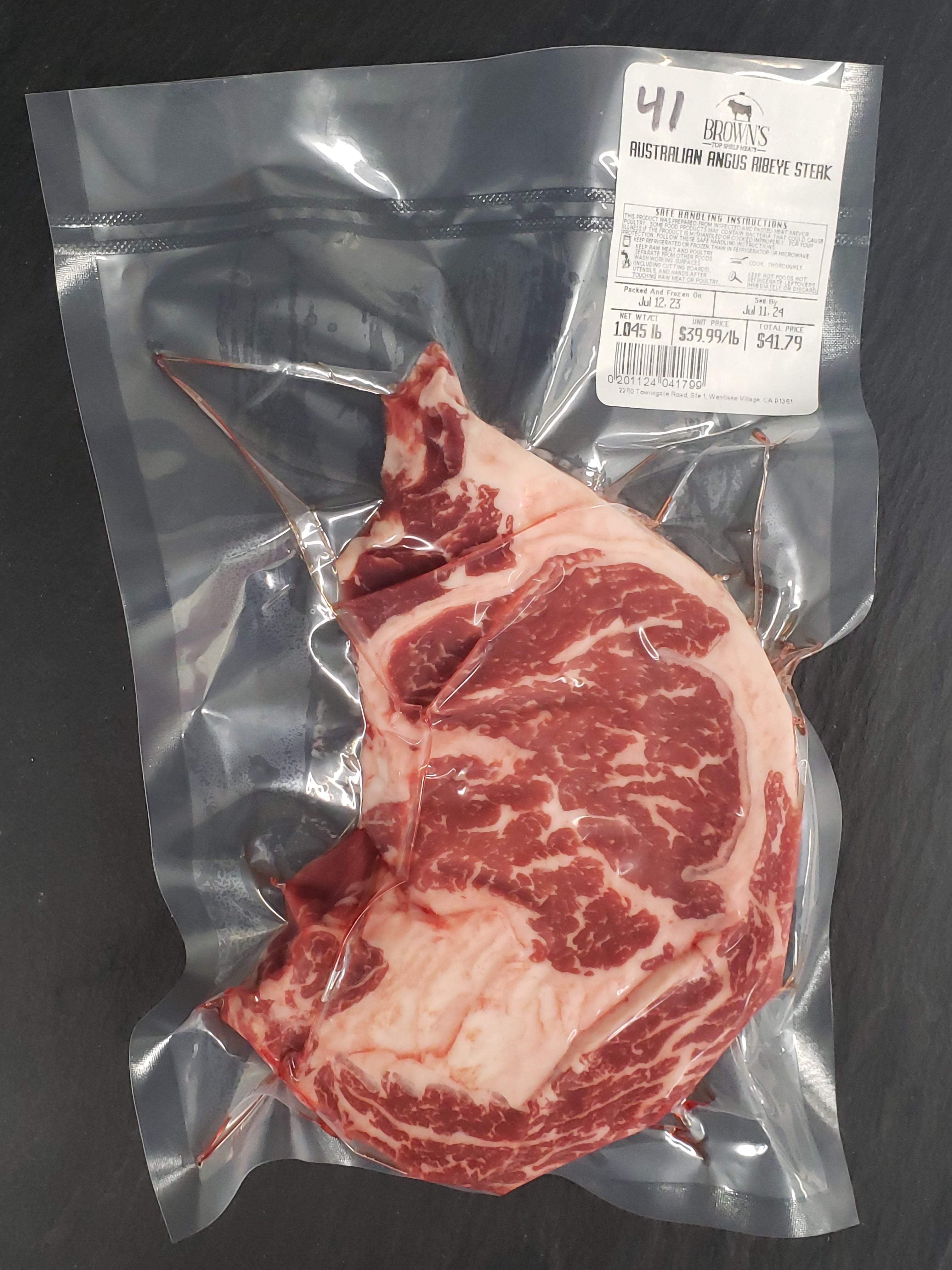 AUSTRALIAN ANGUS RIBEYE STEAK #41 – Brown's Top Shelf Meats