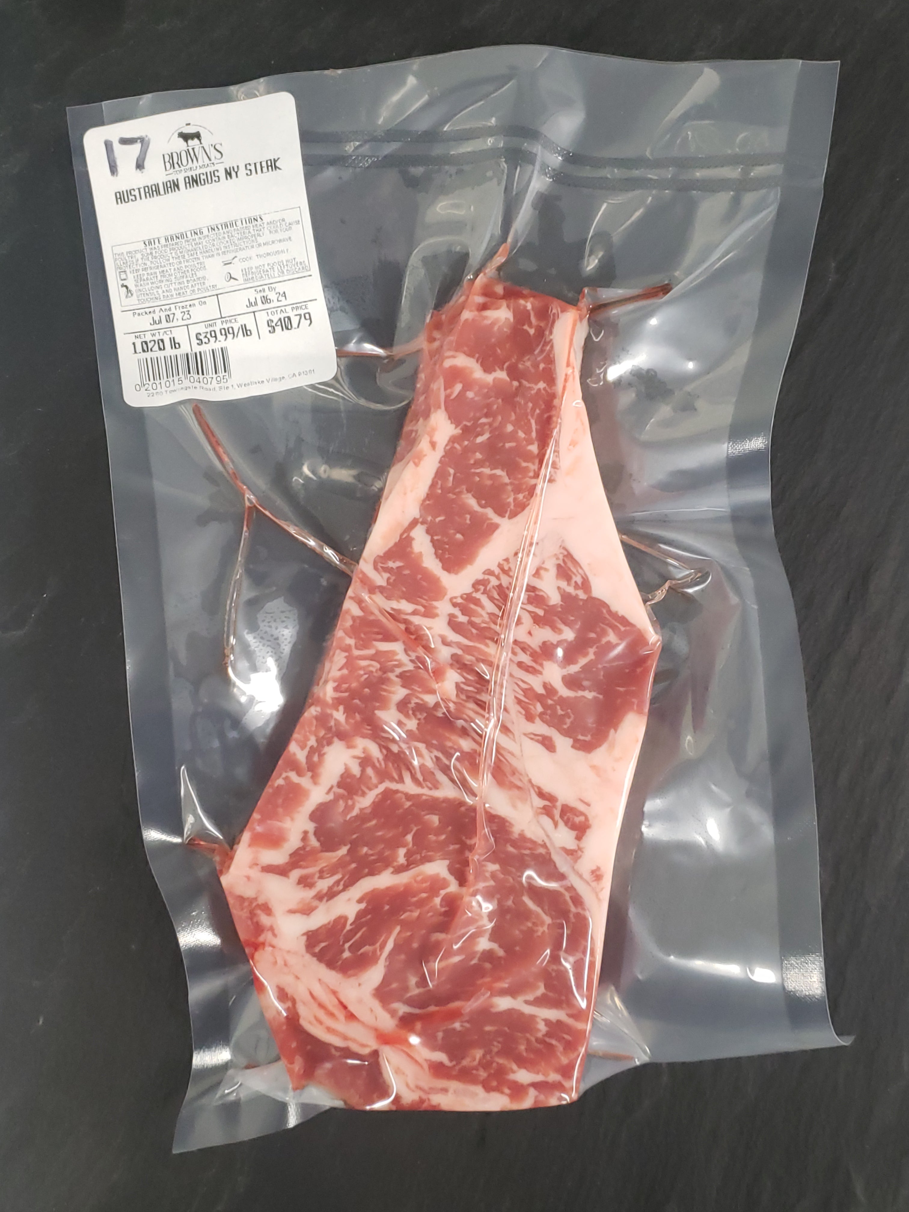 AUSTRALIAN ANGUS NY STEAK #17 – Brown's Top Shelf Meats