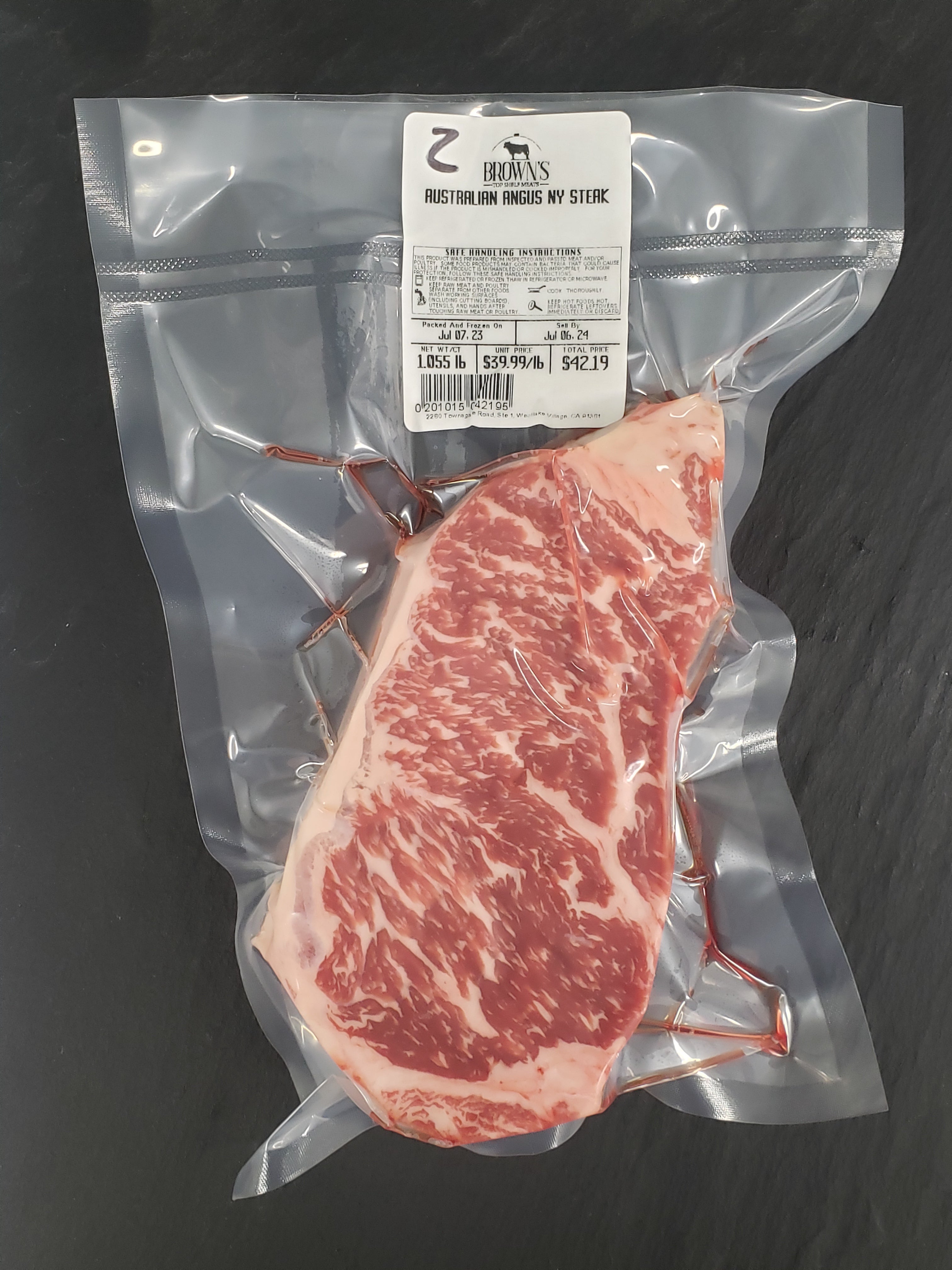 AUSTRALIAN ANGUS NY STEAK #2 – Brown's Top Shelf Meats
