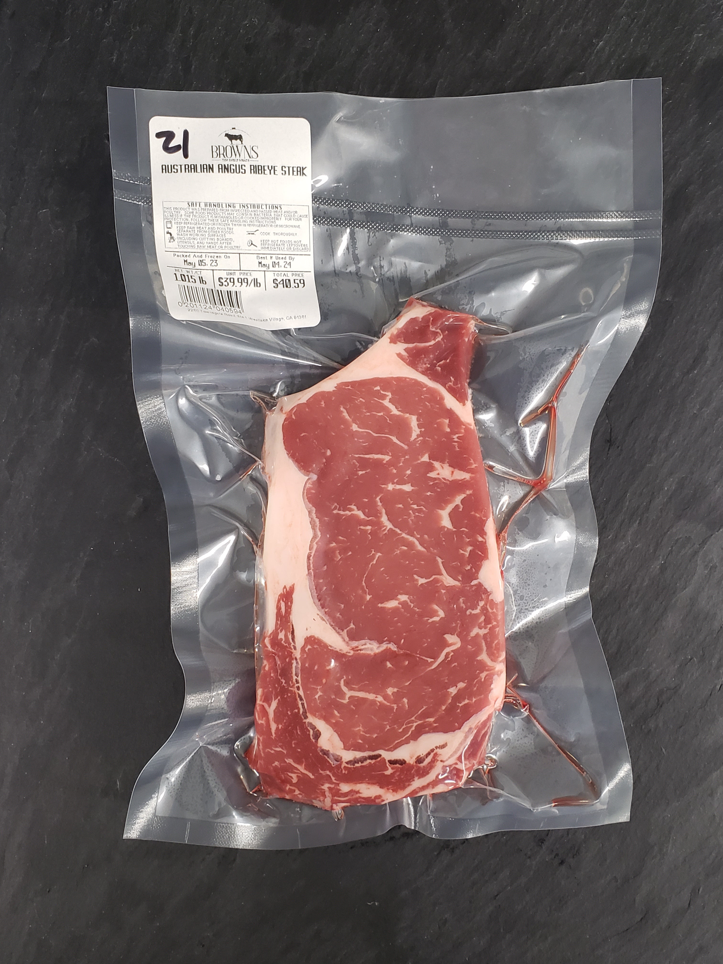 AUSTRALIAN ANGUS RIBEYE STEAK #21 – Brown's Top Shelf Meats