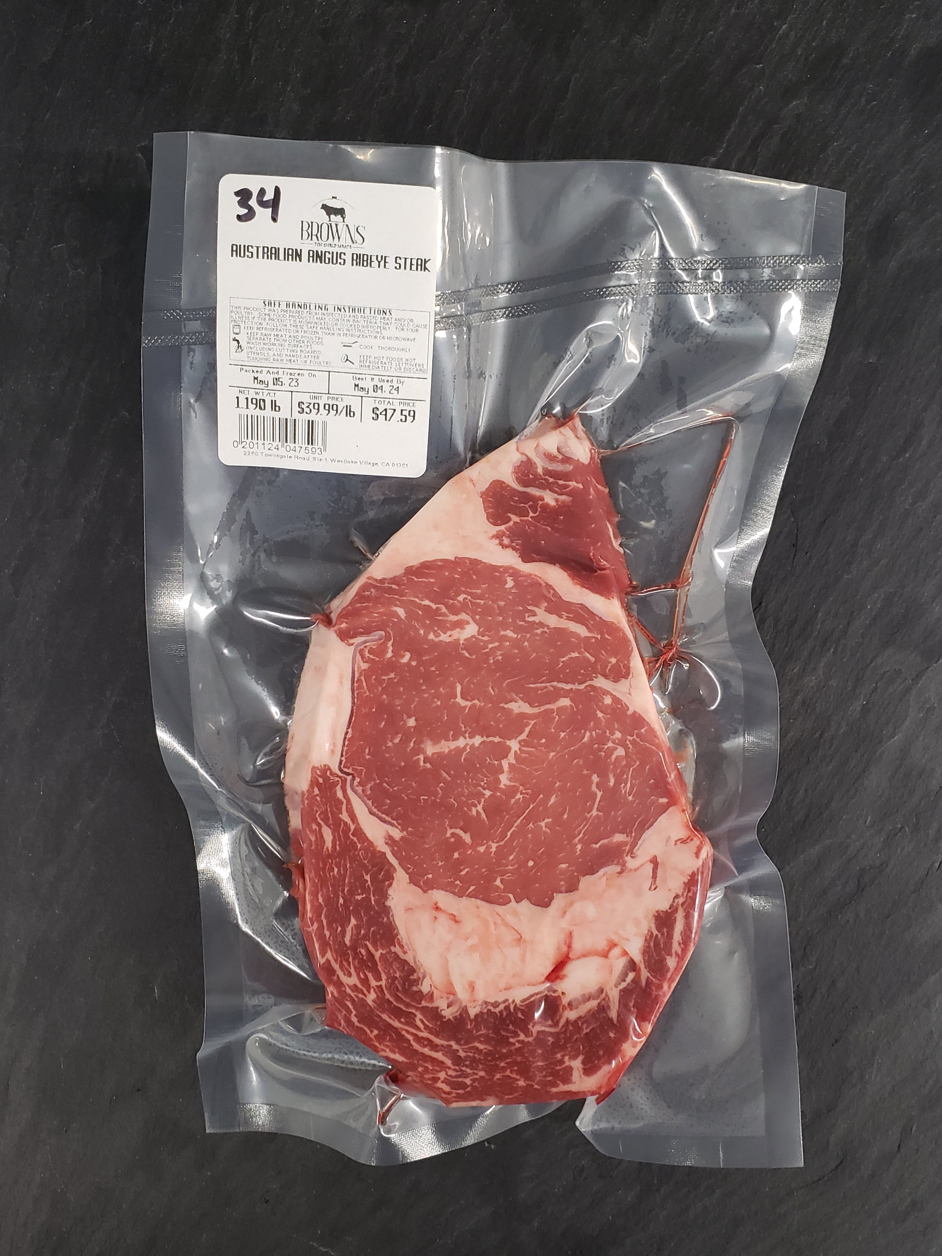 AUSTRALIAN ANGUS RIBEYE STEAK #34 – Brown's Top Shelf Meats