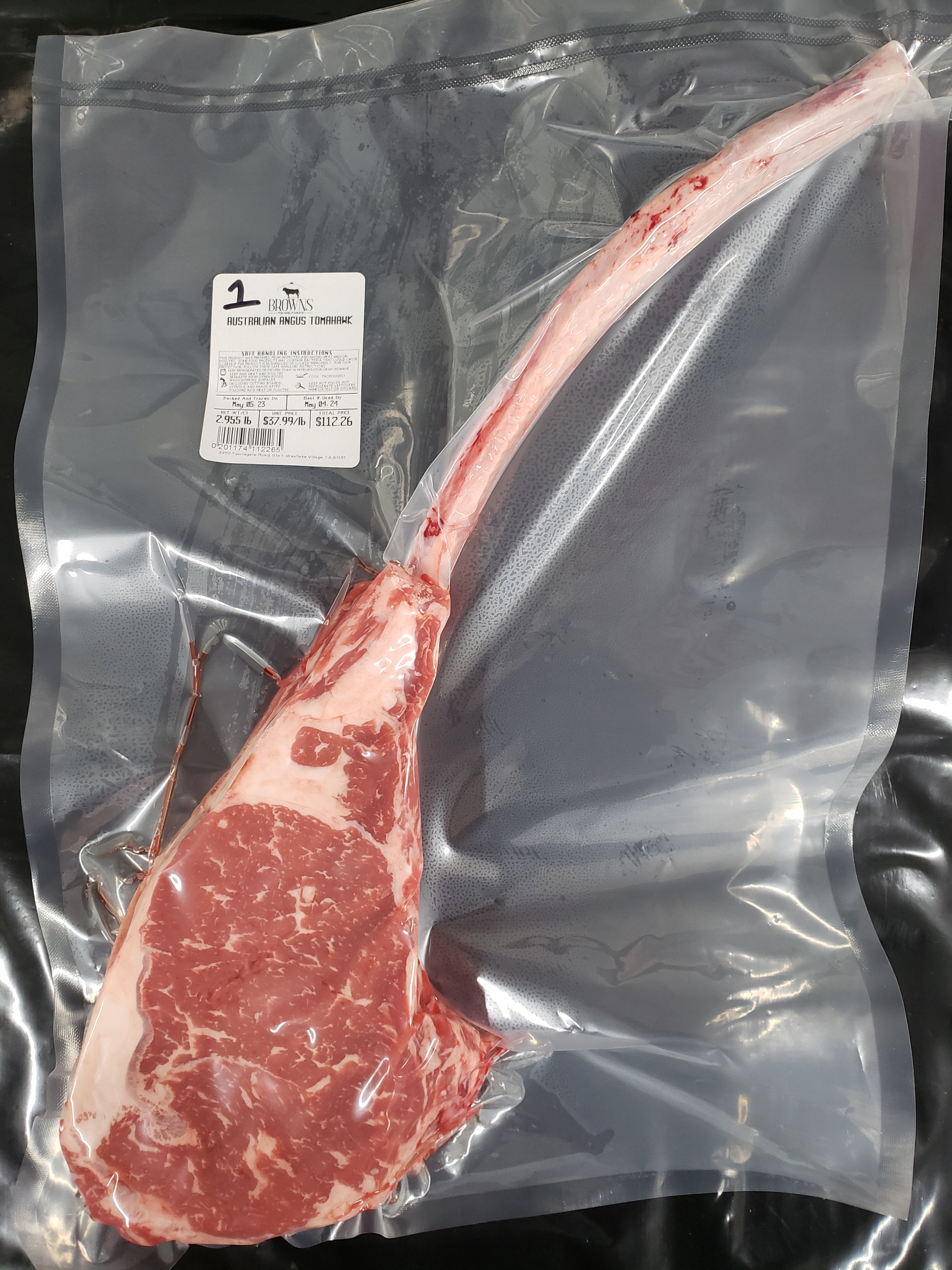 AUSTRALIAN ANGUS TOMAHAWK #1 – Brown's Top Shelf Meats