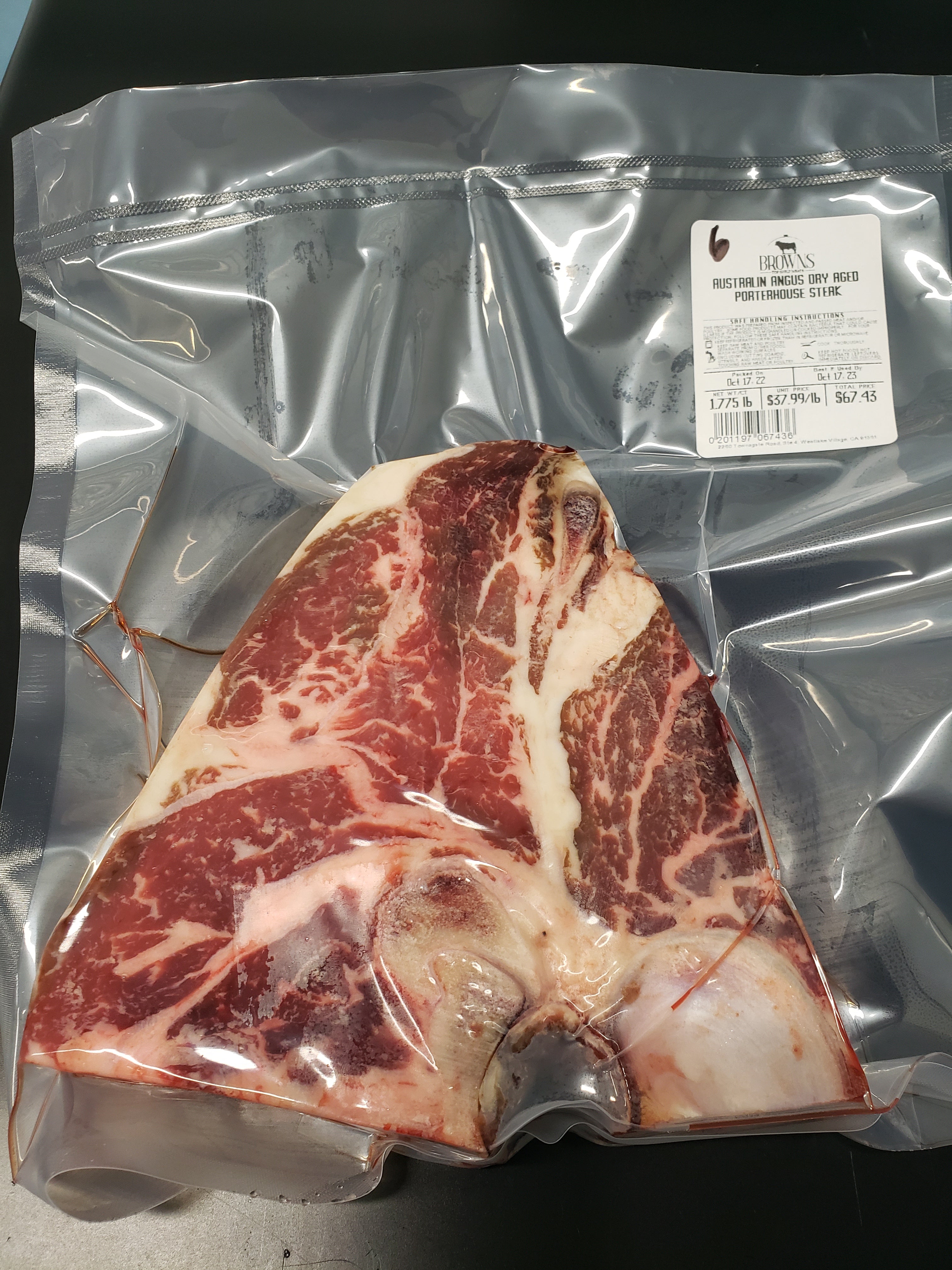 AUSTRALIAN ANGUS DRY AGED PORTERHOUSE STEAK #6 – Brown's Top Shelf Meats