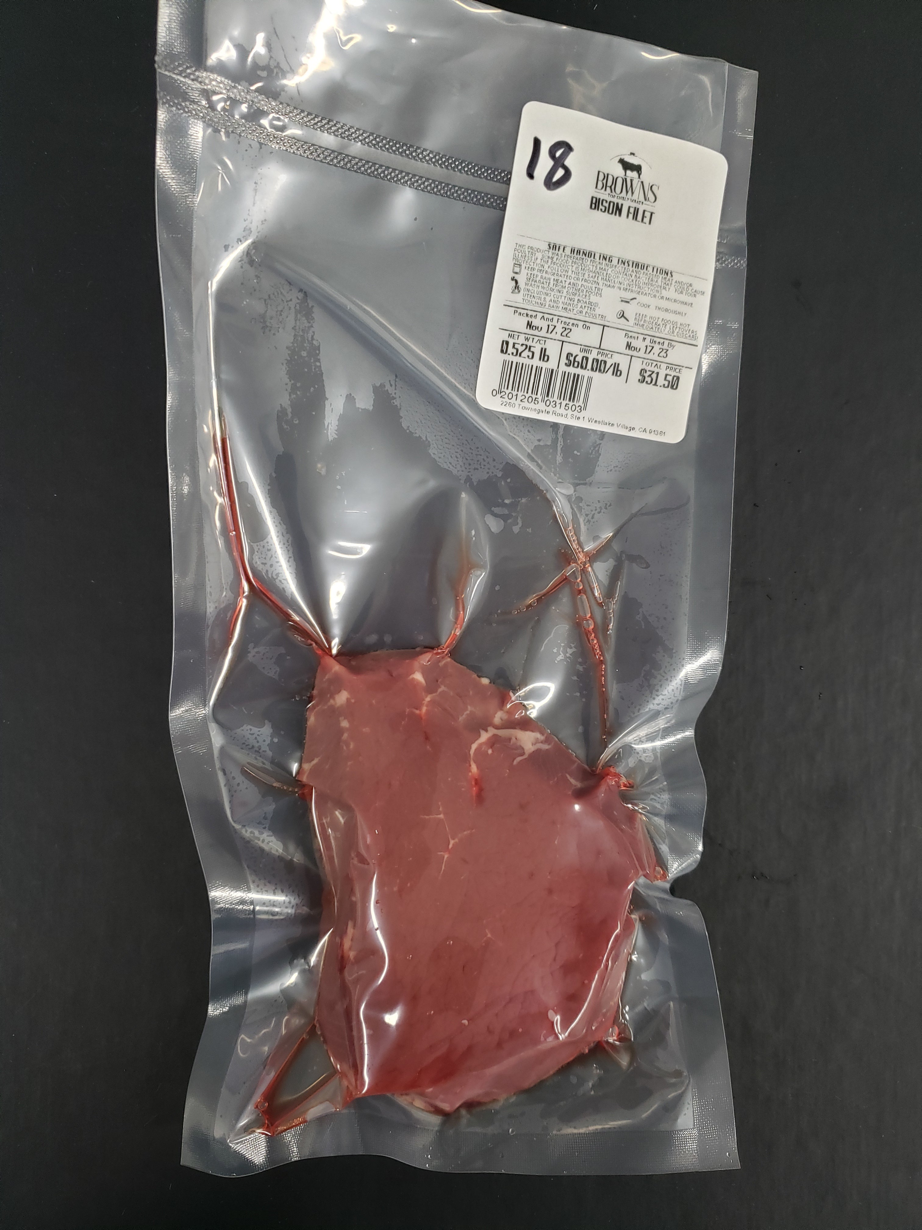 BISON FILET #18 – Brown's Top Shelf Meats