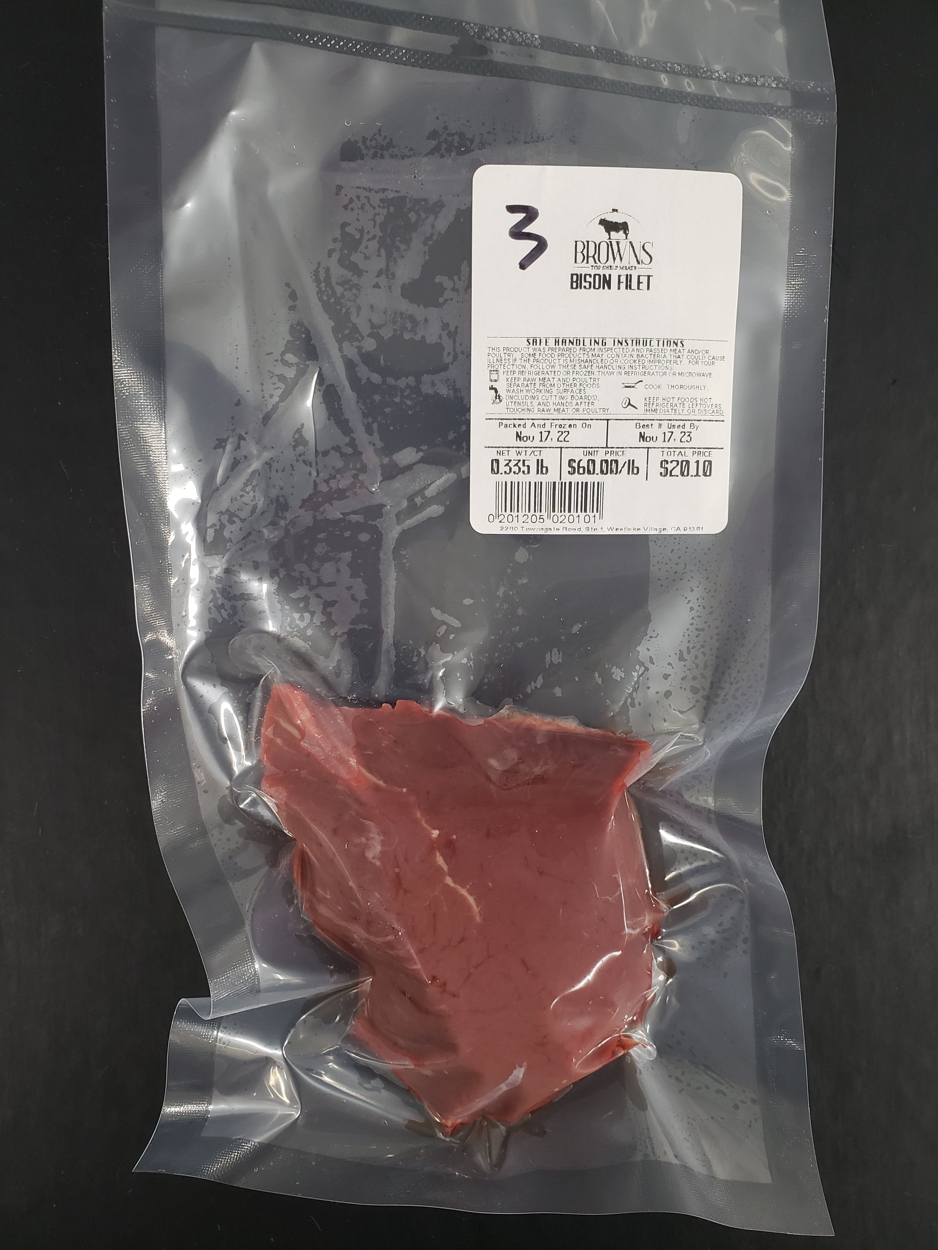 BISON FILET #3 – Brown's Top Shelf Meats