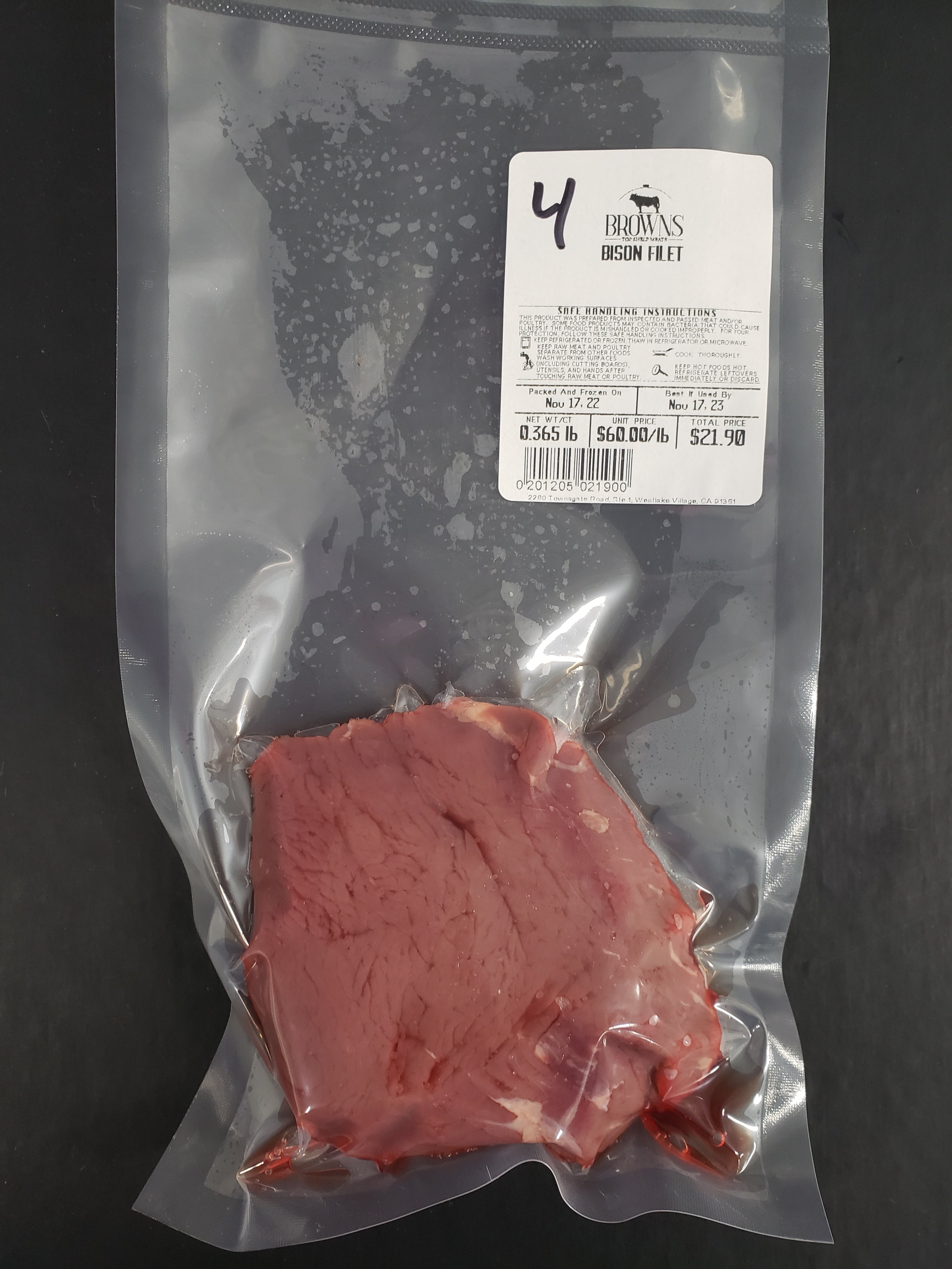 BISON FILET #4 – Brown's Top Shelf Meats