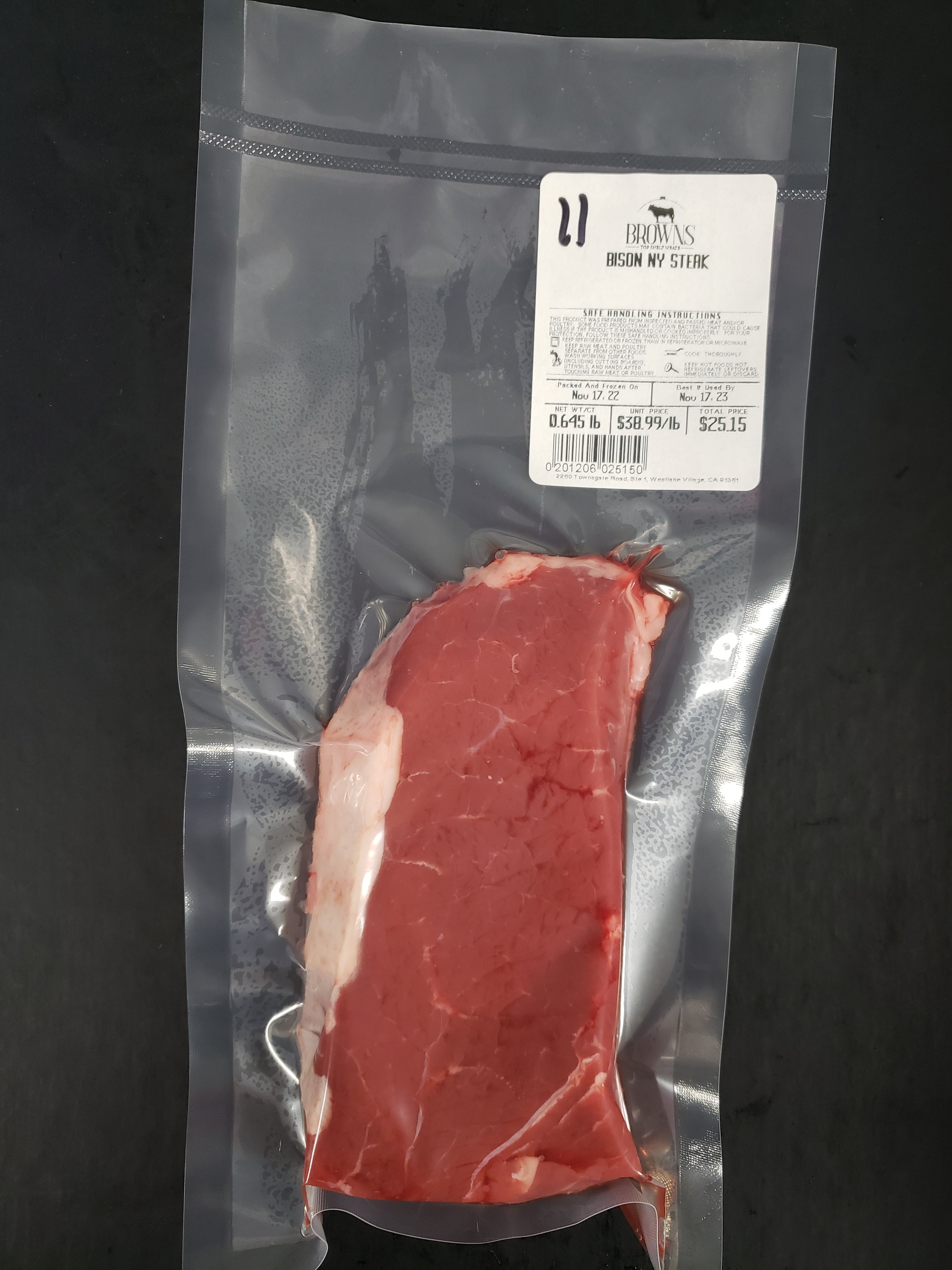 BISON NY STEAK #11 – Brown's Top Shelf Meats