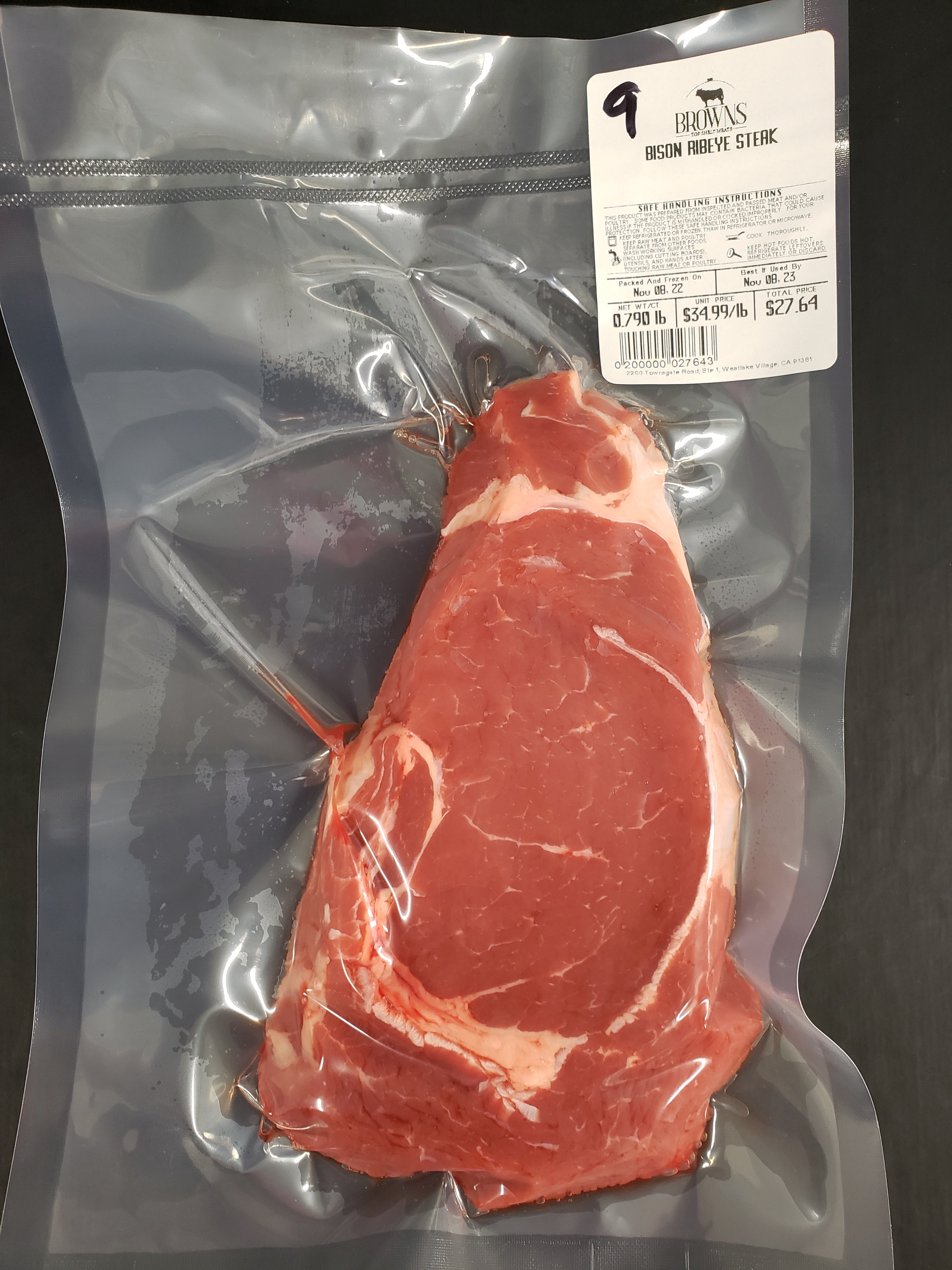 BISON RIBEYE STEAK #9 – Brown's Top Shelf Meats