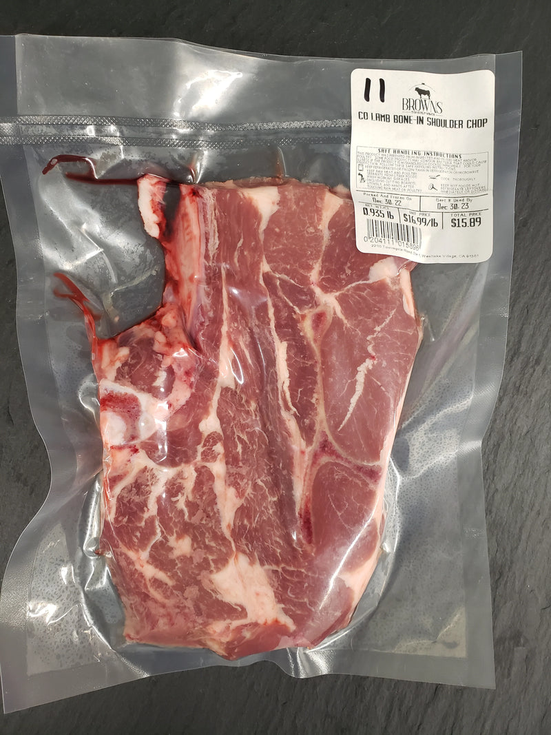 CO LAMB BONE-IN SHOULDER CHOP #11 – Brown's Top Shelf Meats