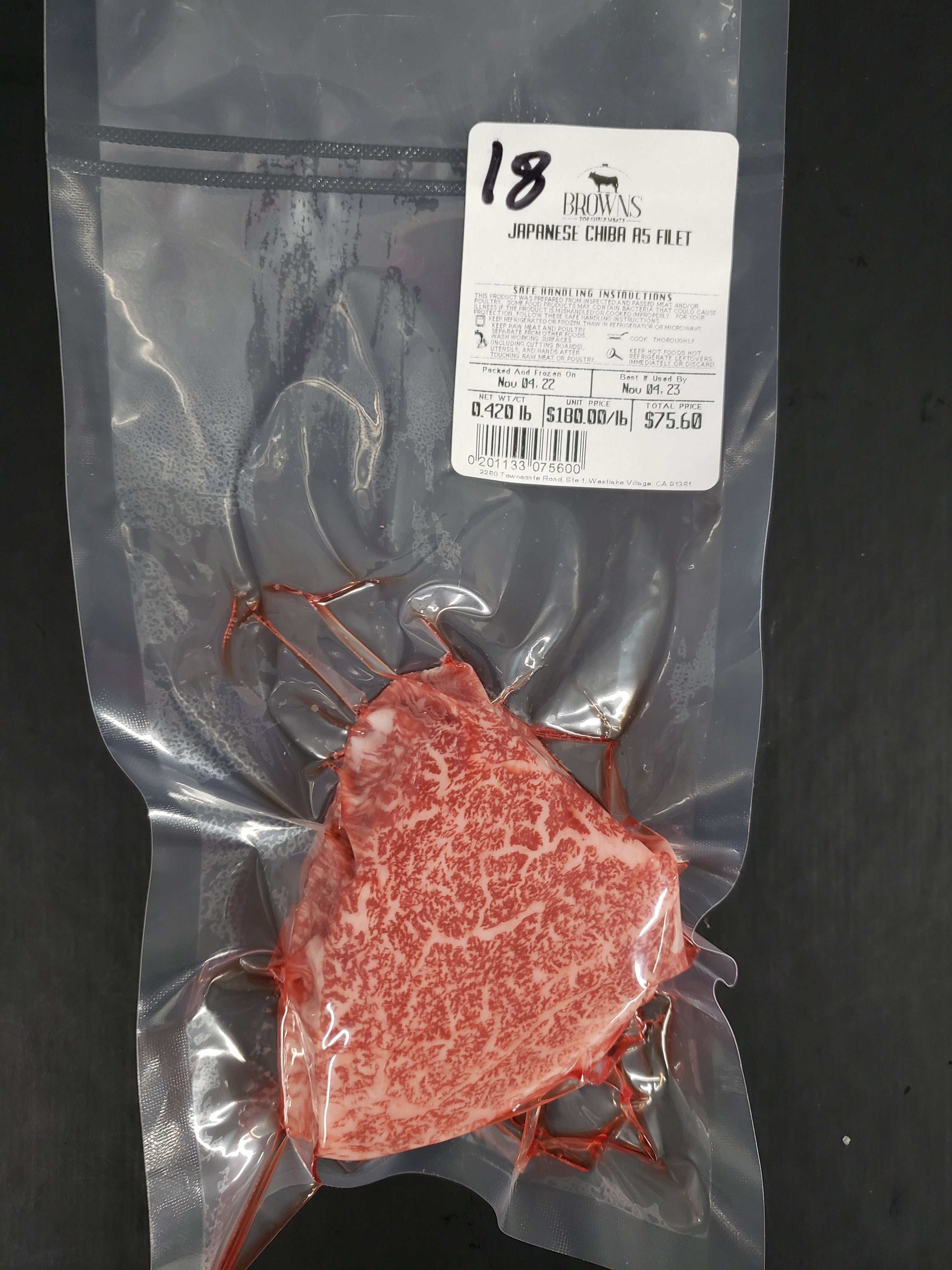 JAPANESE CHIBA A5 FILET #18 – Brown's Top Shelf Meats