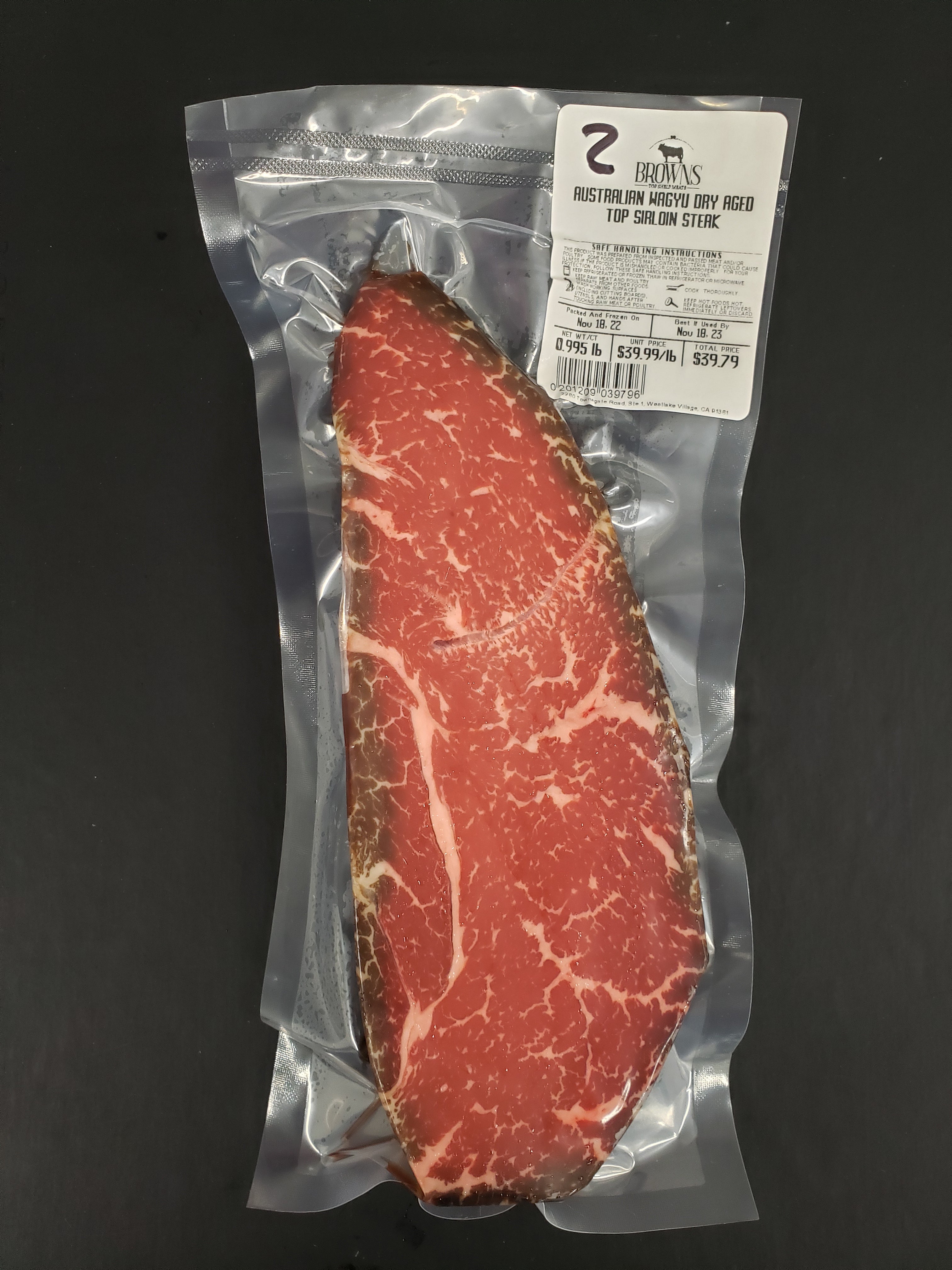 MB 9+ DRY AGED TOP SIRLOIN STEAK #2 – Brown's Top Shelf Meats
