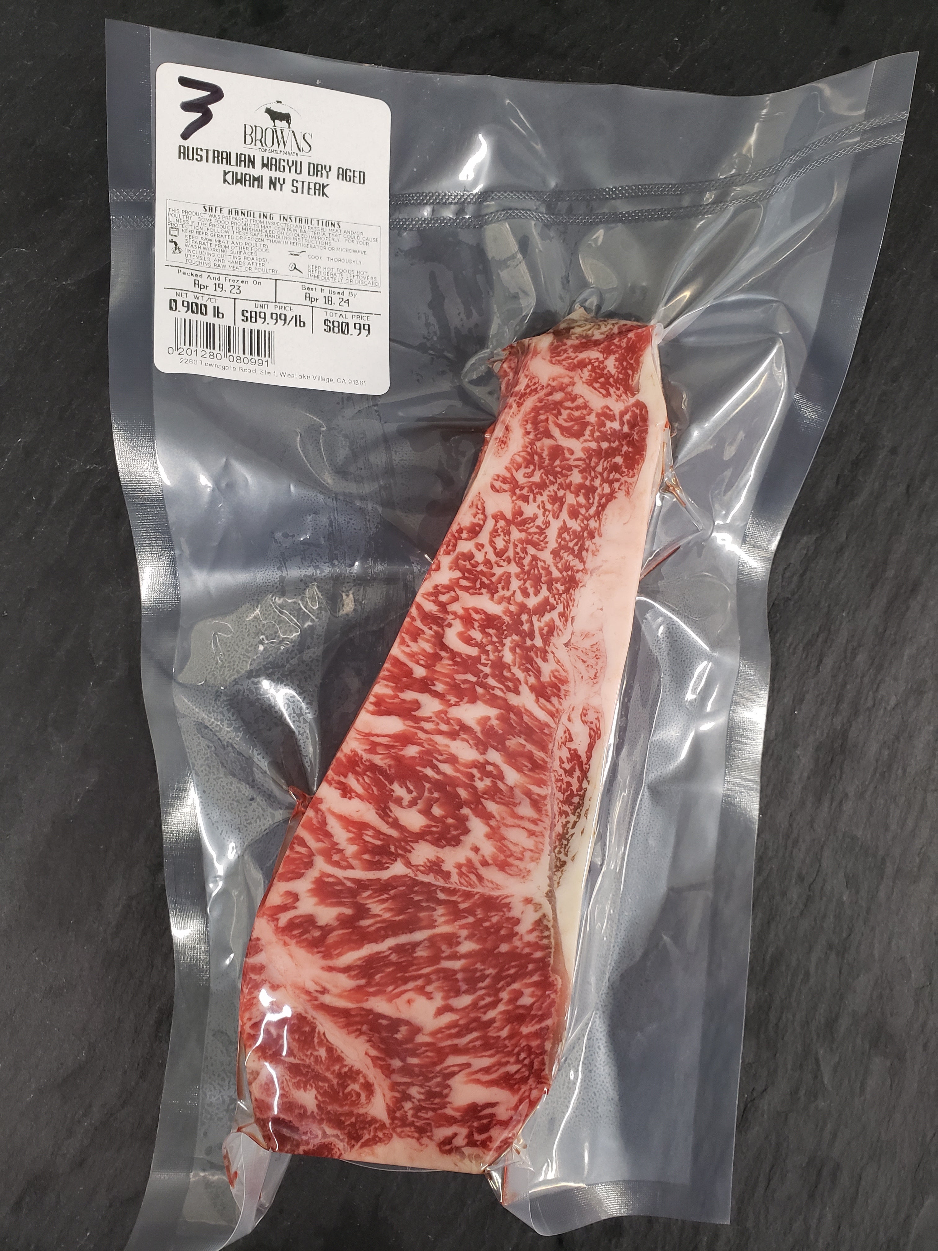AUSTRALIAN WAGYU DRY AGED KIWAMI NY #3 – Brown's Top Shelf Meats