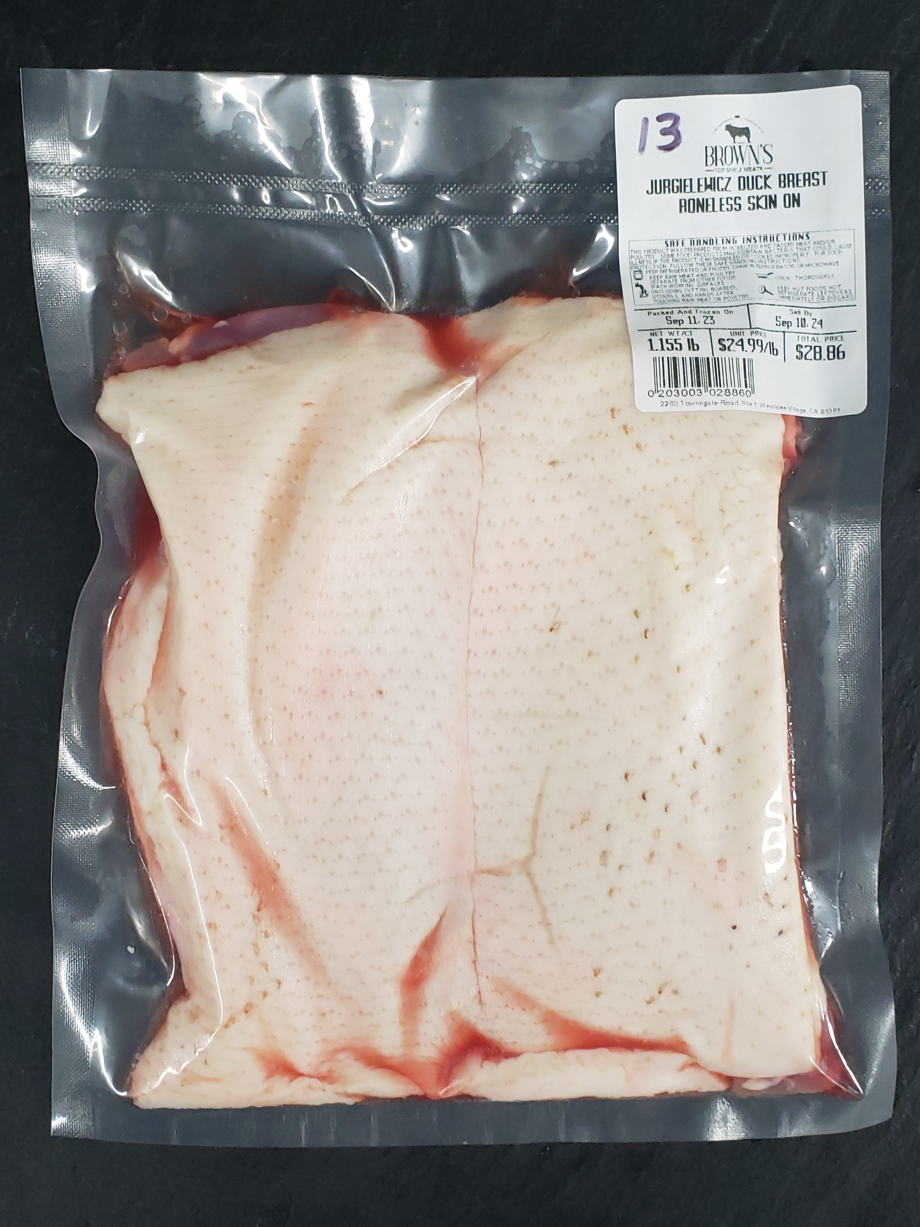 JURGIELEWICZ SKIN ON DUCK BREAST #13 – Brown's Top Shelf Meats