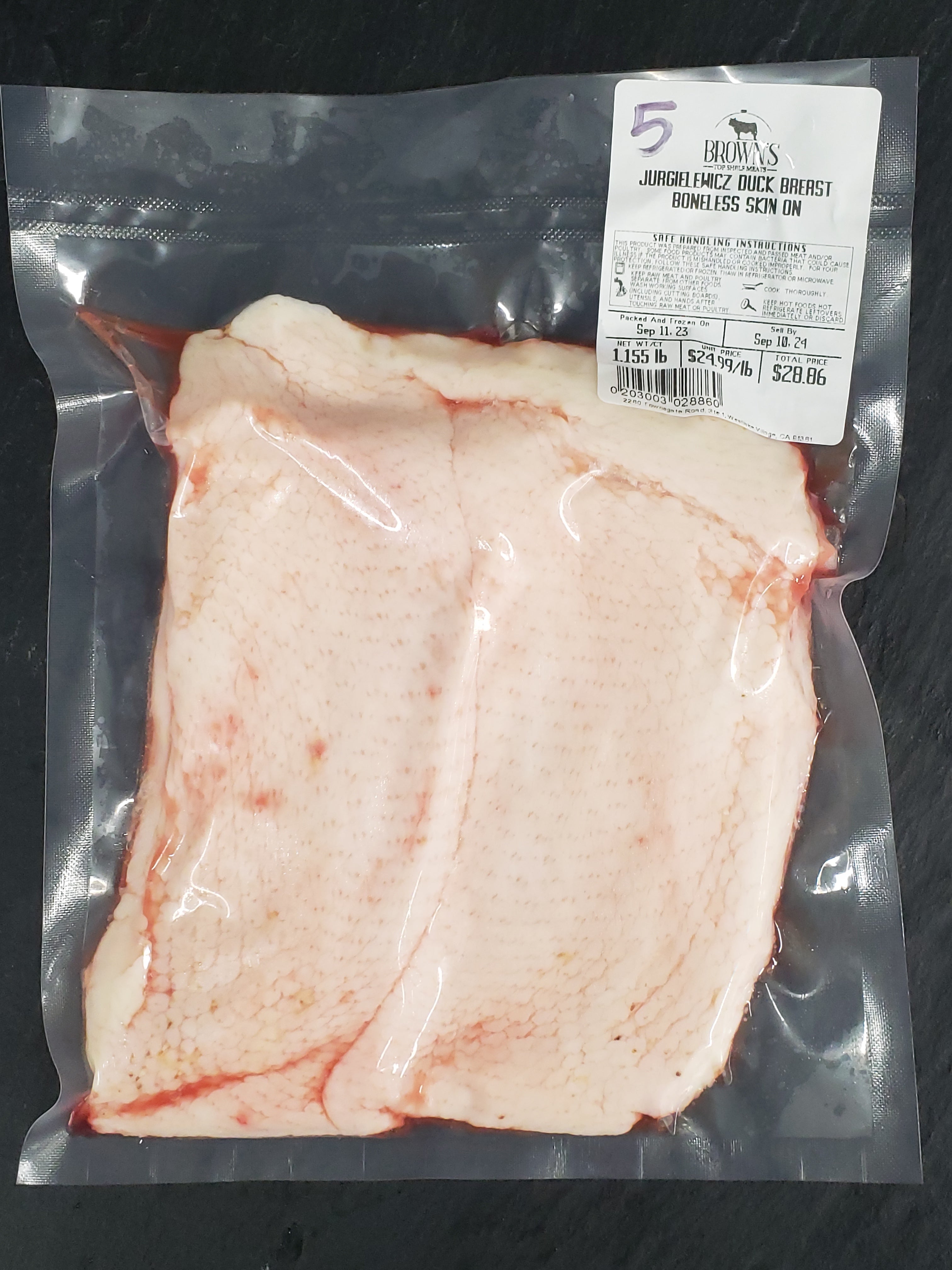 JURGIELEWICZ SKIN ON DUCK BREAST #5 – Brown's Top Shelf Meats