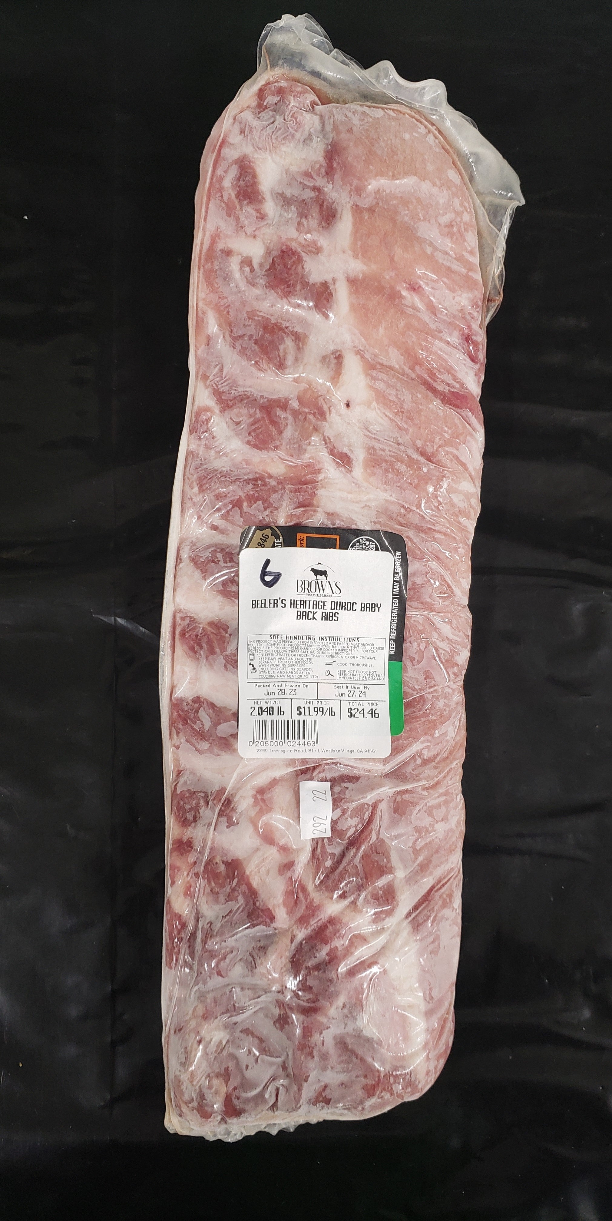 DUROC BABYBACK RIB #6 – Brown's Top Shelf Meats