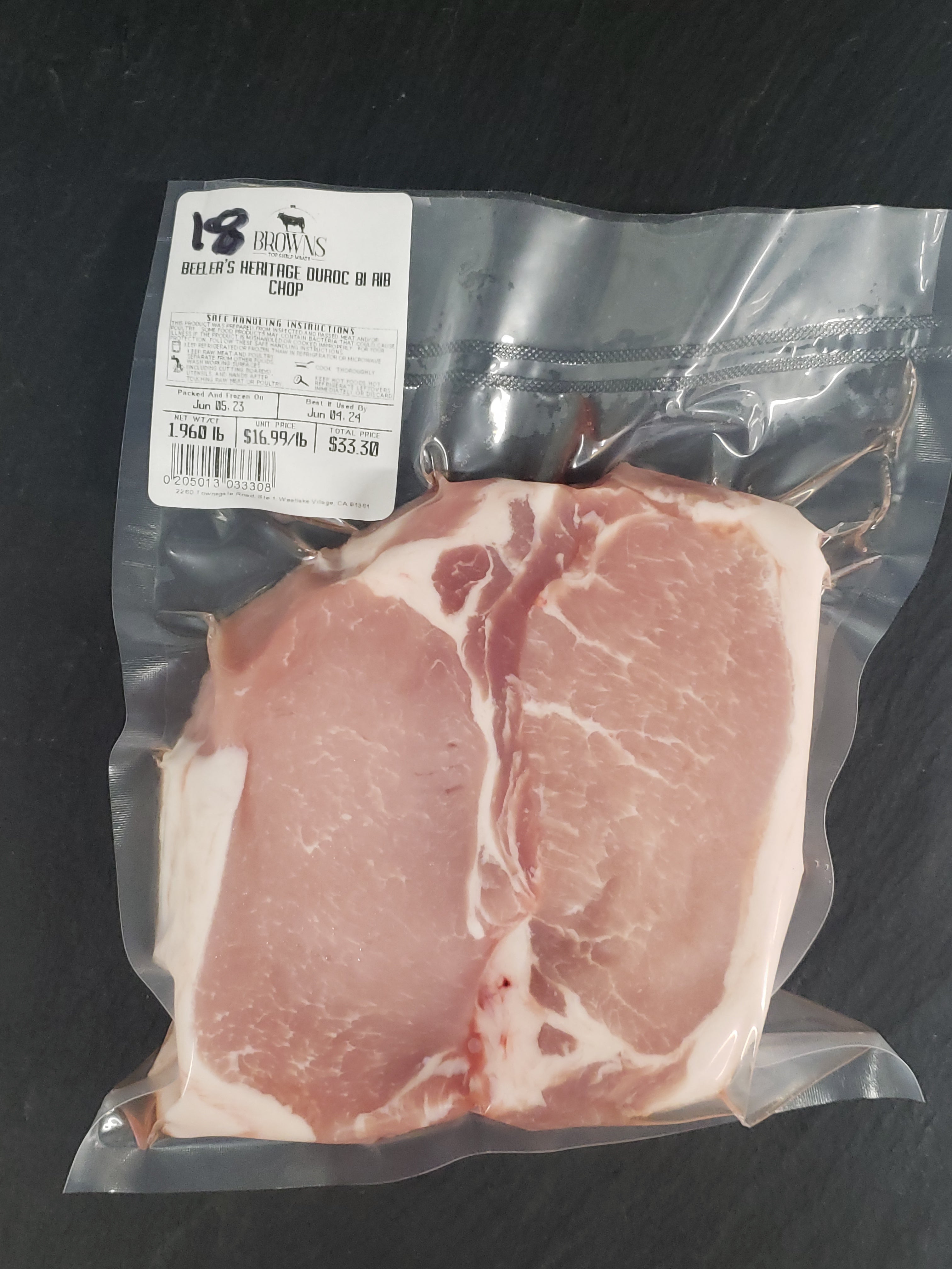 HERITAGE DUROC BI RIB CHOP #18 – Brown's Top Shelf Meats