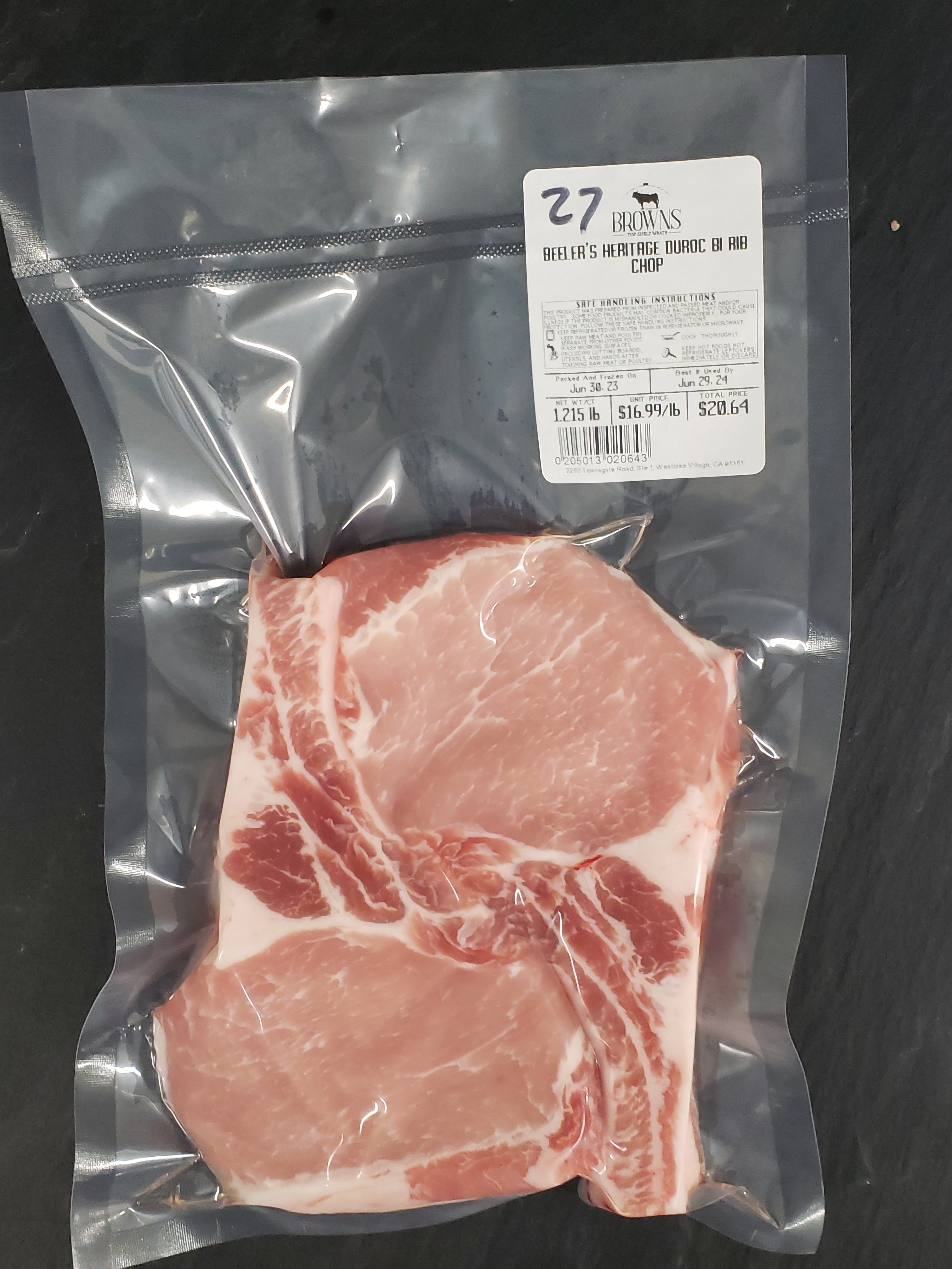 HERITAGE DUROC BI RIB CHOP #27 – Brown's Top Shelf Meats