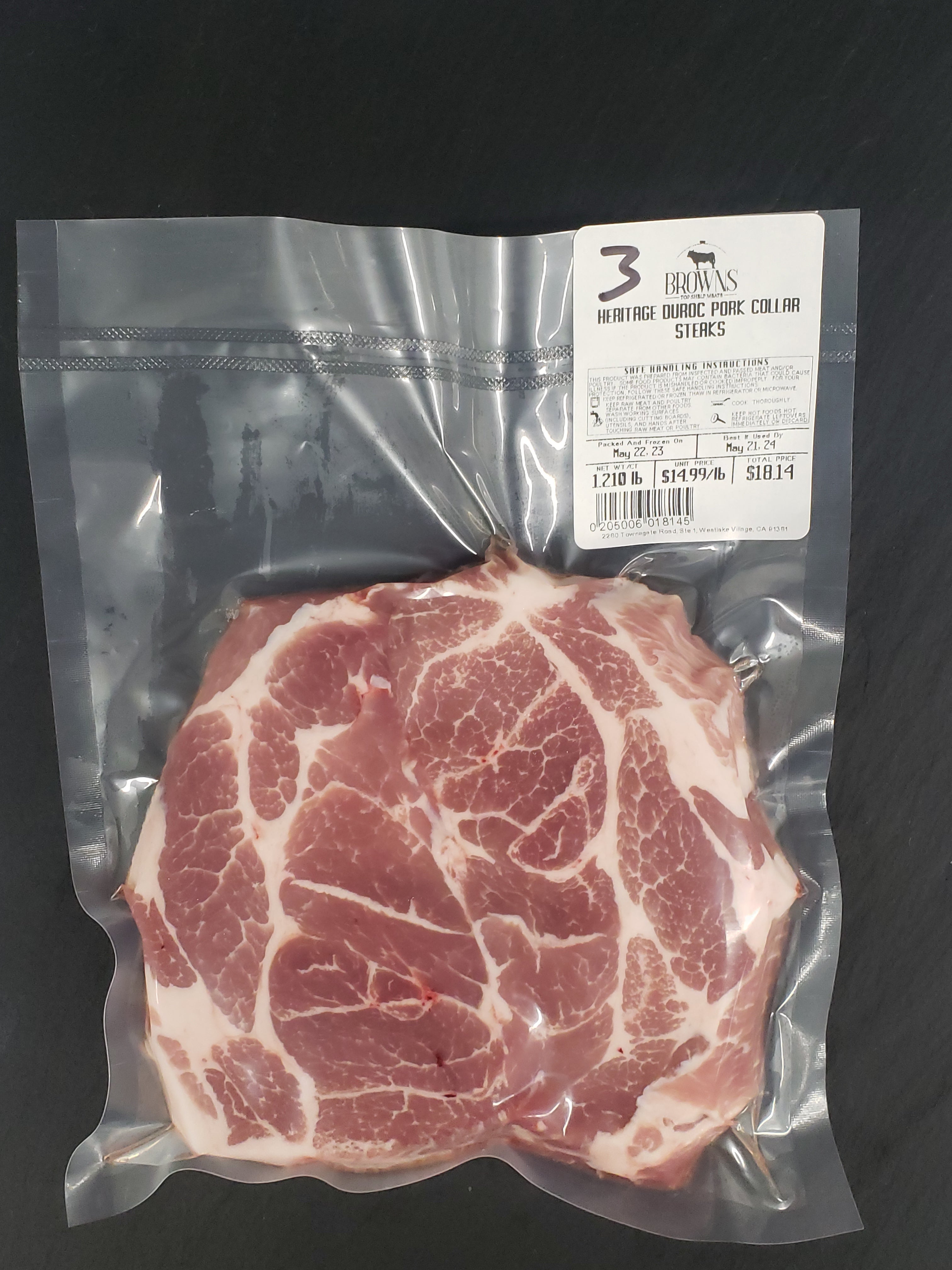 HERITAGE DUROC PORK COLLAR STEAKS #3 – Brown's Top Shelf Meats