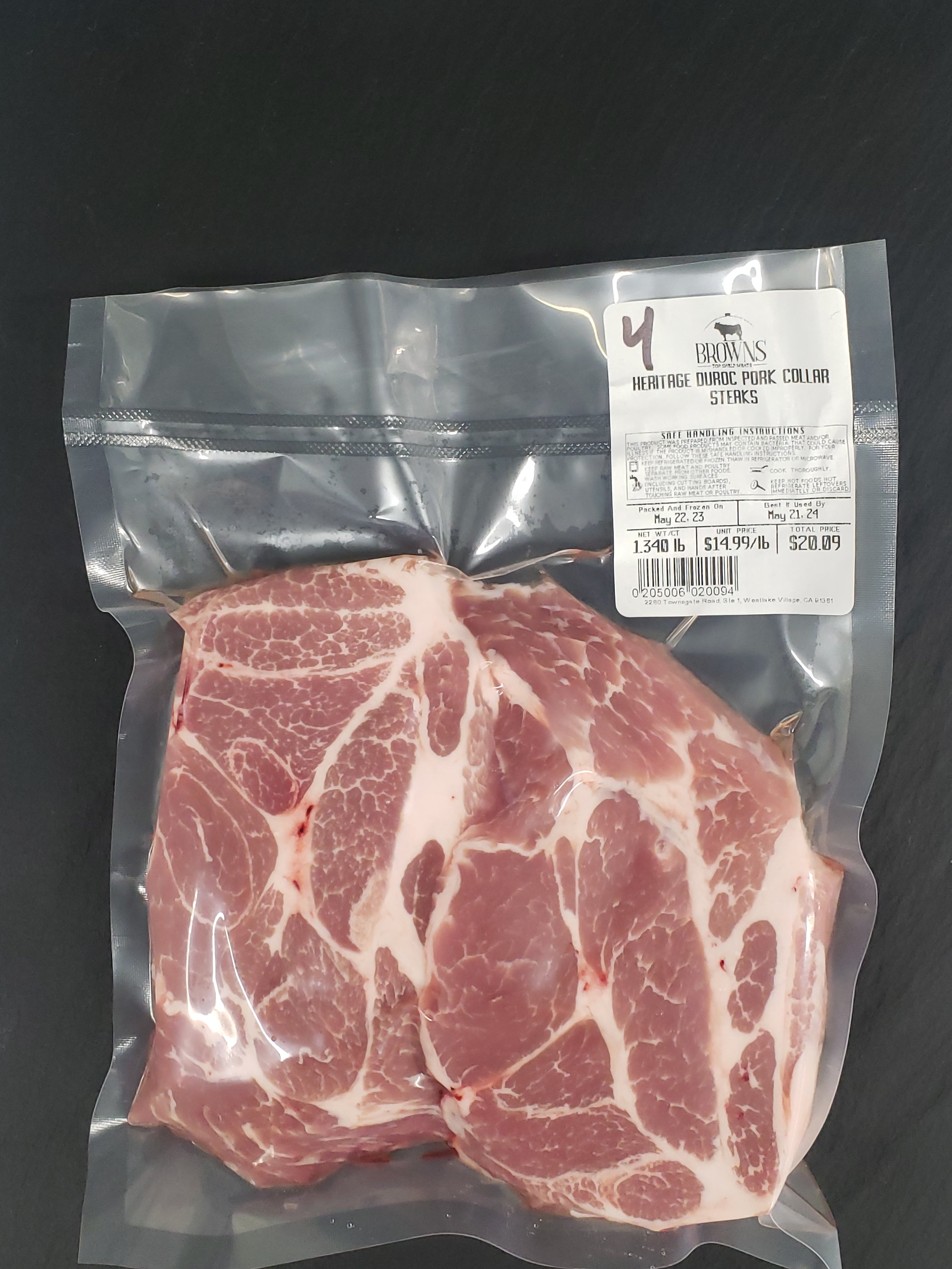 HERITAGE DUROC PORK COLLAR STEAKS #4 – Brown's Top Shelf Meats