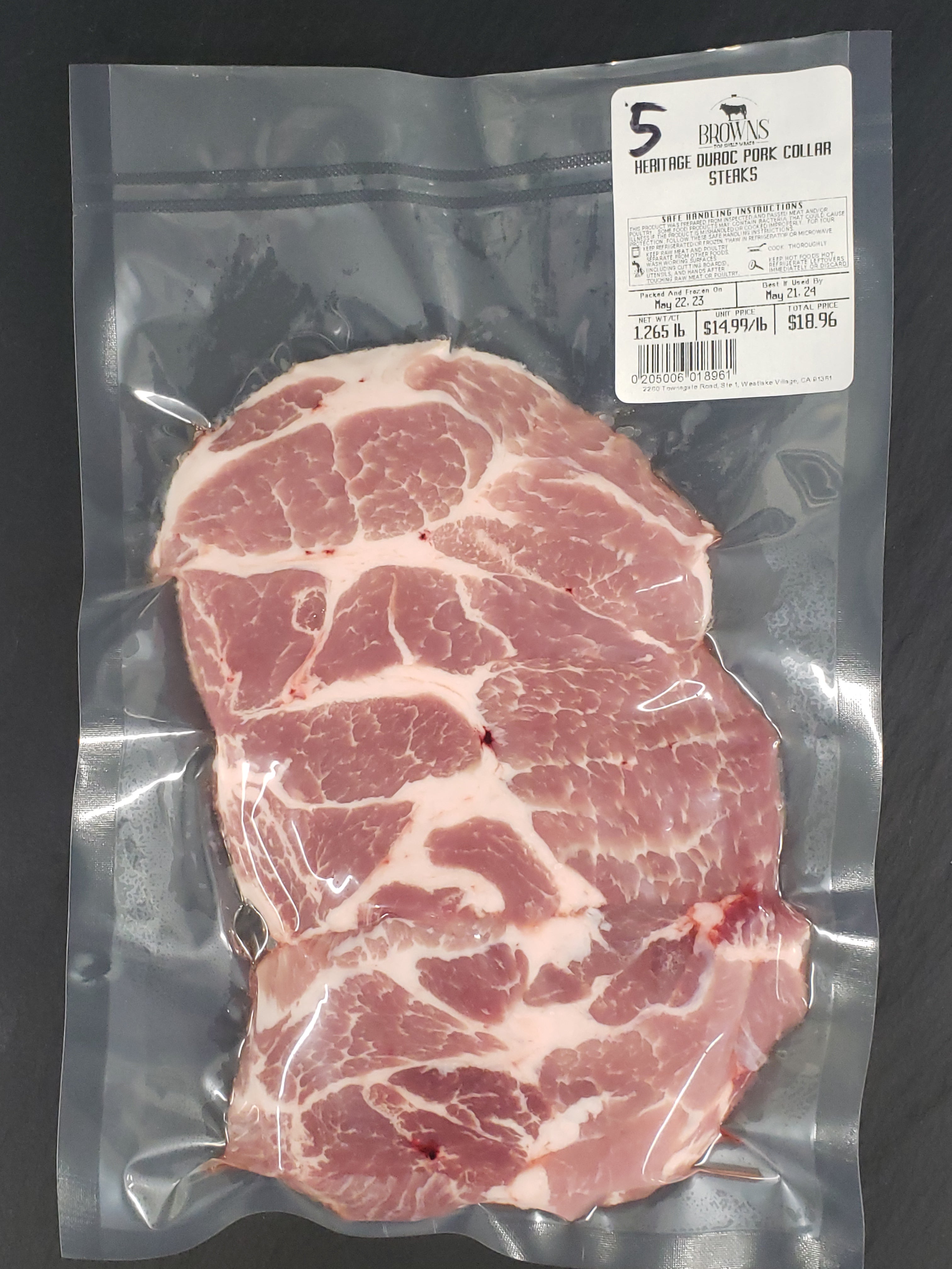 HERITAGE DUROC PORK COLLAR STEAKS #5 – Brown's Top Shelf Meats