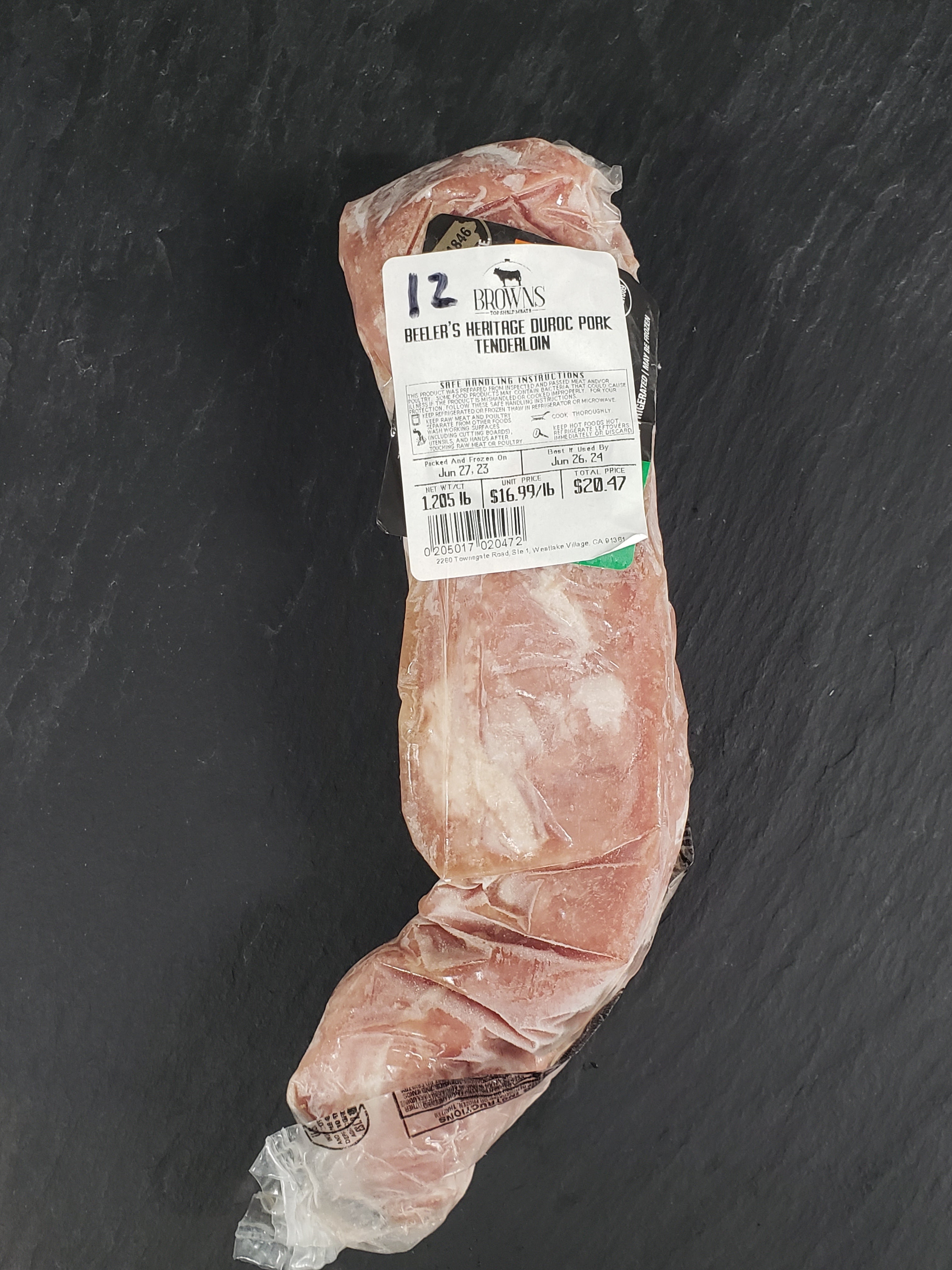 HERITAGE DUROC PORK TENDERLOIN #12 – Brown's Top Shelf Meats