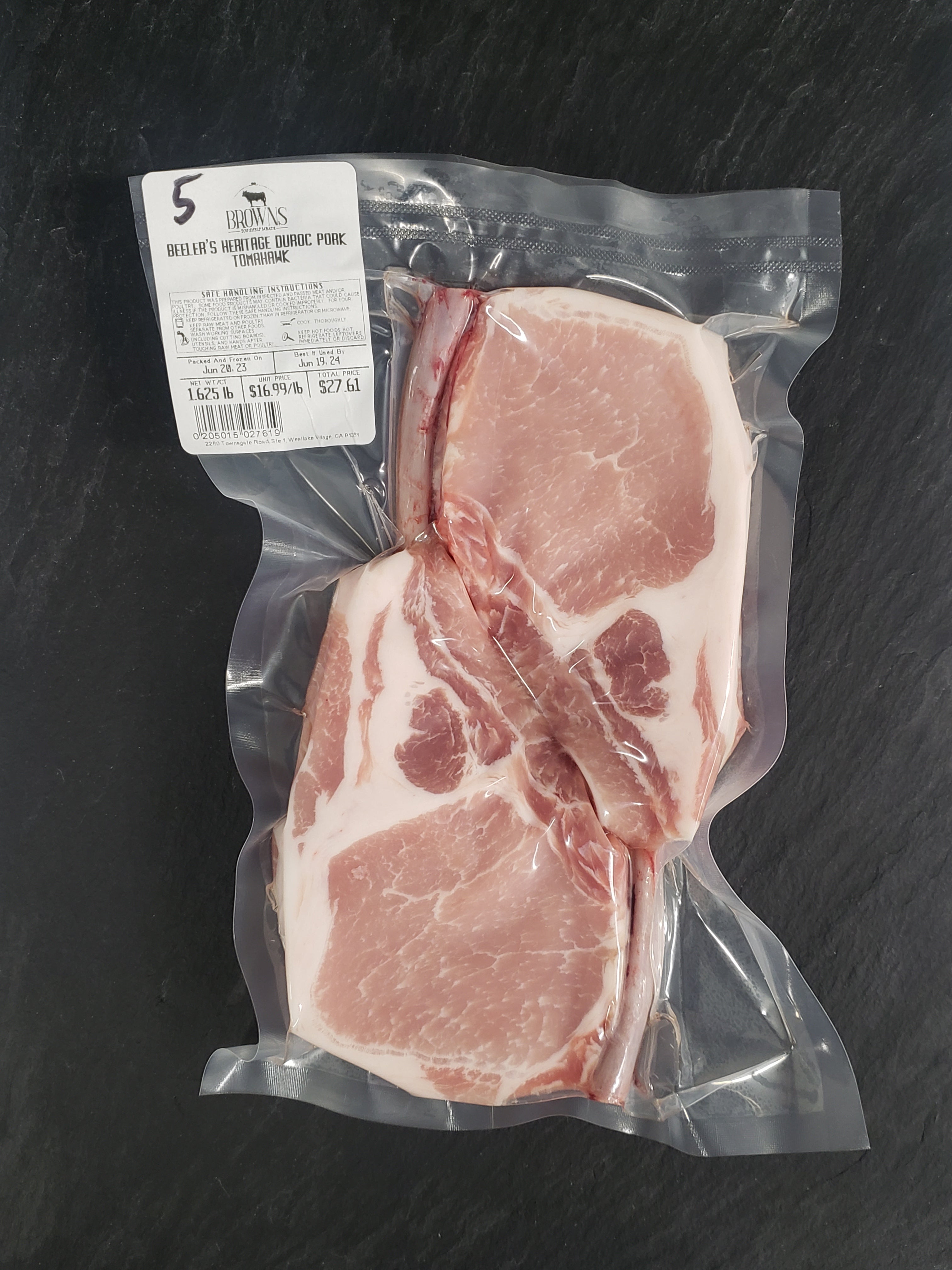 HERITAGE DUROC PORK TOMAHAWK #5 – Brown's Top Shelf Meats