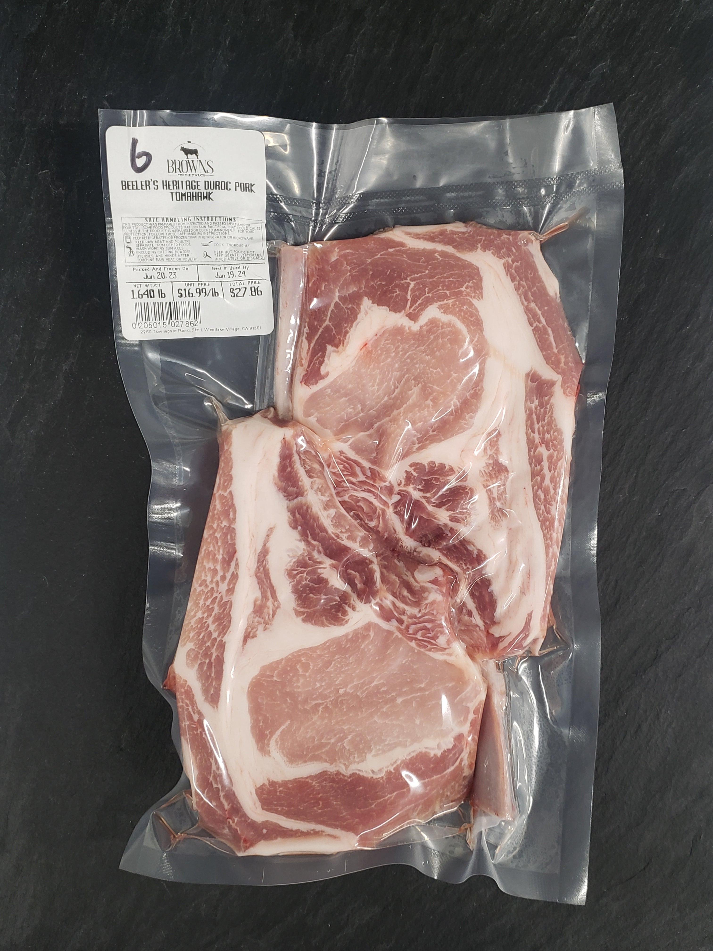 HERITAGE DUROC PORK TOMAHAWK #6 – Brown's Top Shelf Meats