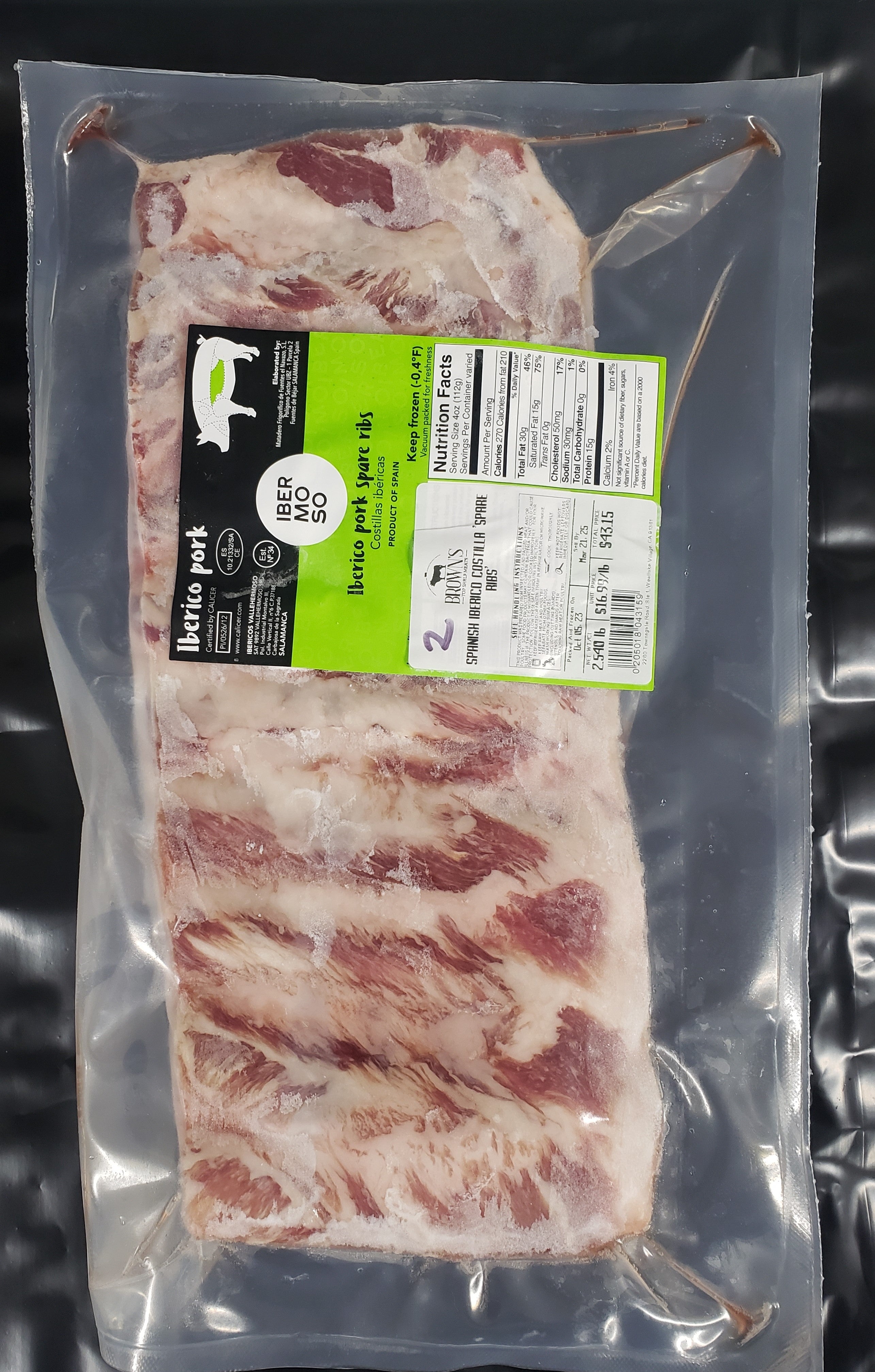 SPANISH IBERICO PORK COSTILLA #2 – Brown's Top Shelf Meats