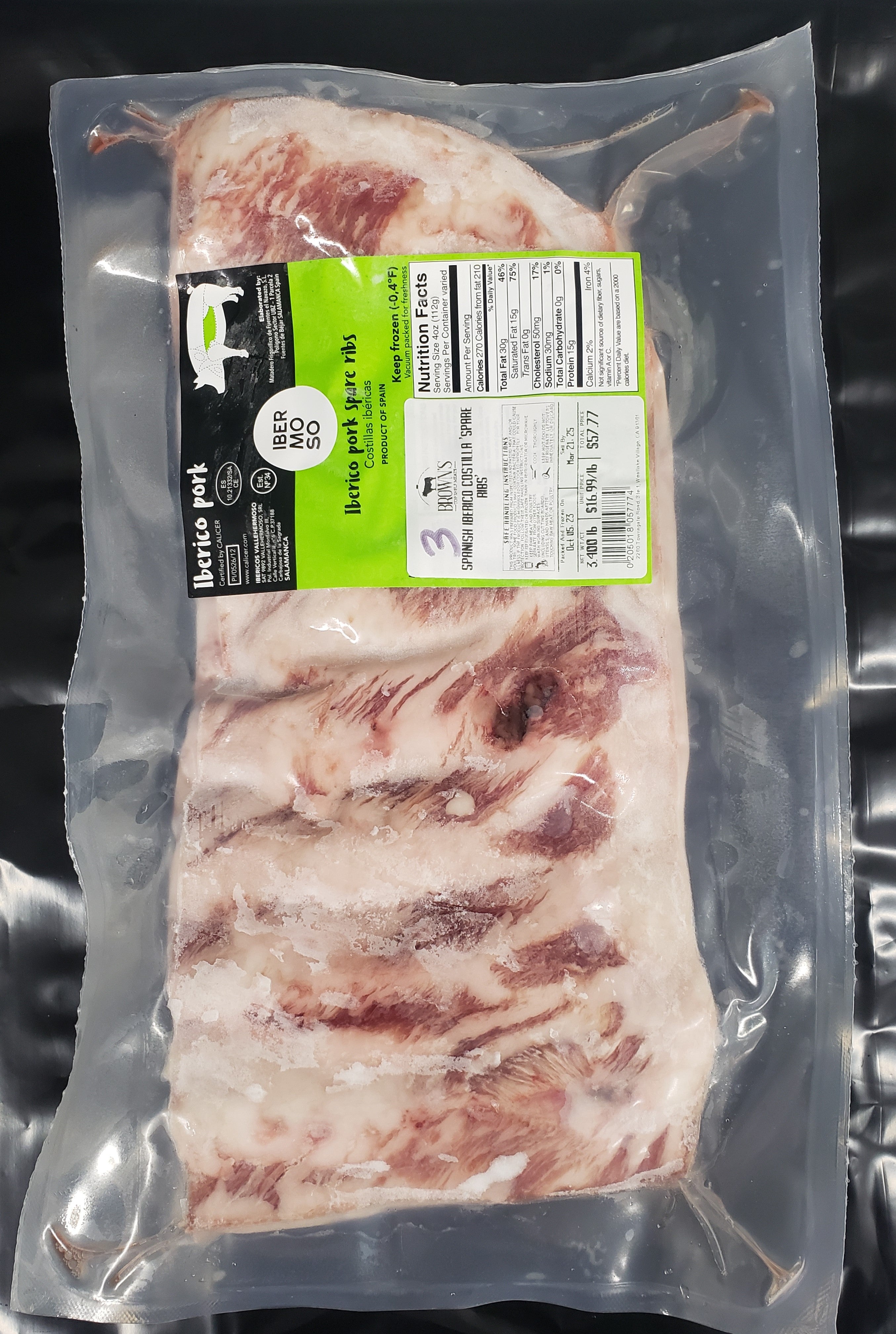 SPANISH IBERICO PORK COSTILLA #3 – Brown's Top Shelf Meats