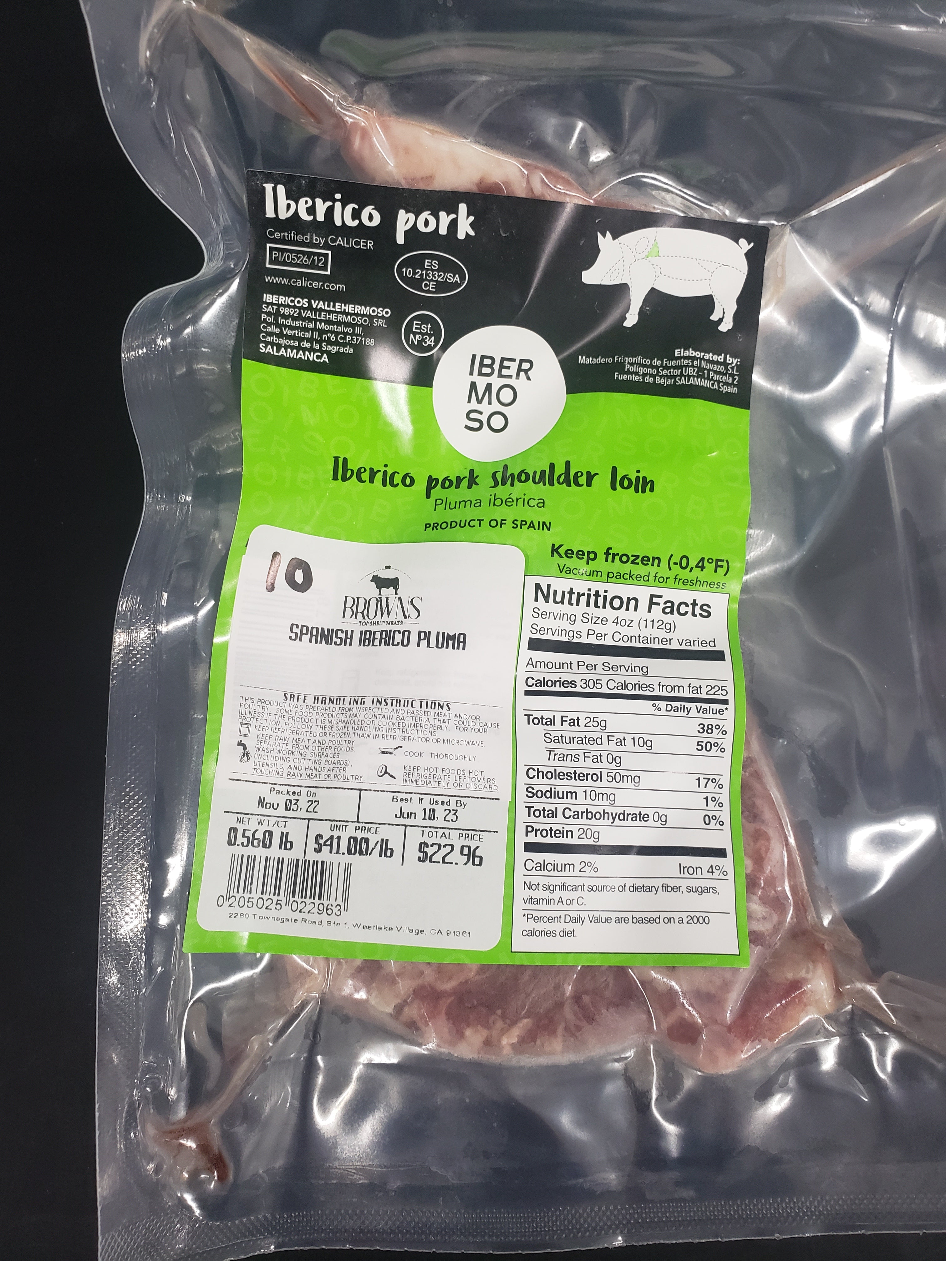 SPANISH IBERICO PORK PLUMA #10 – Brown's Top Shelf Meats