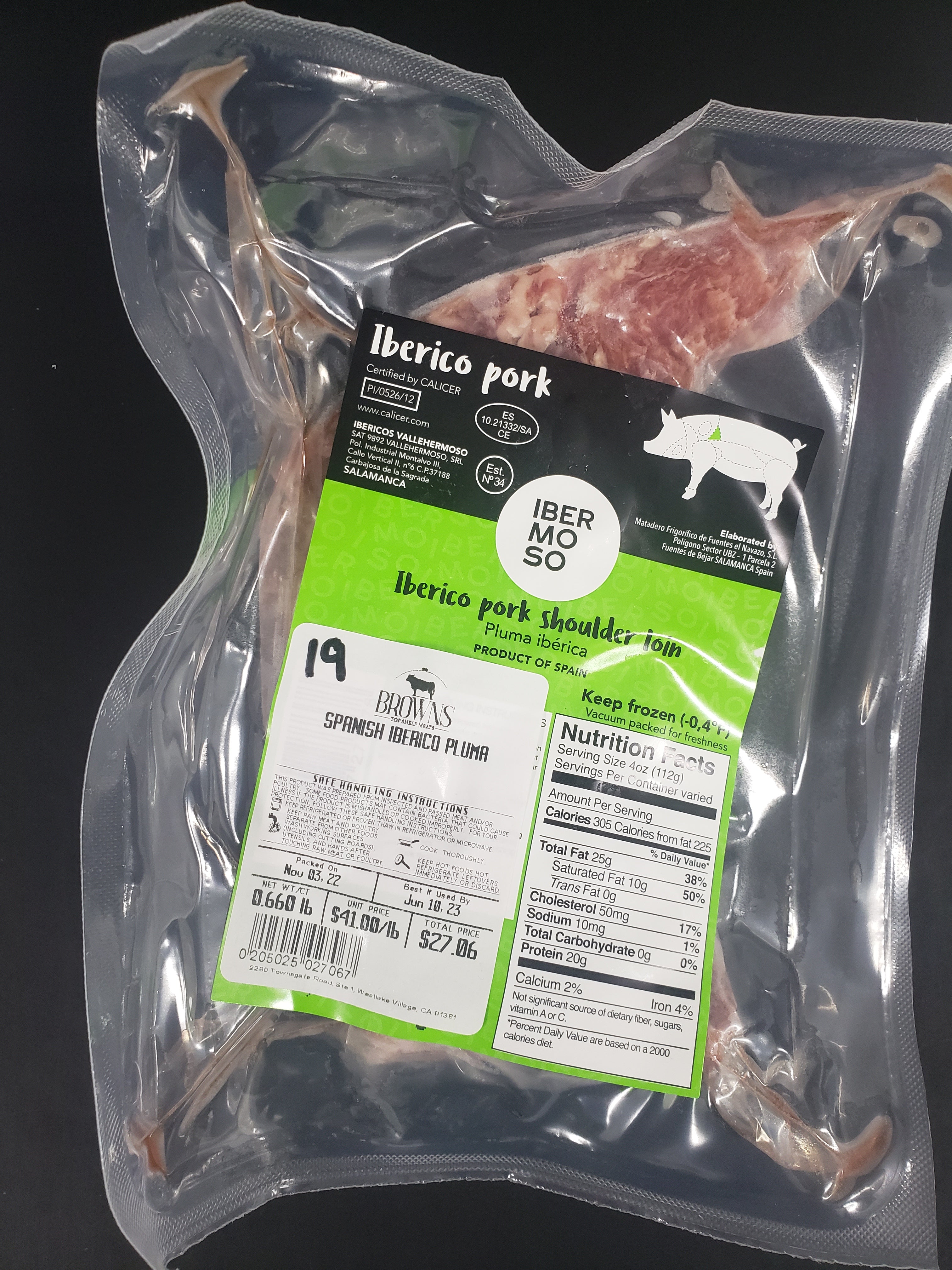 SPANISH IBERICO PORK PLUMA #19 – Brown's Top Shelf Meats