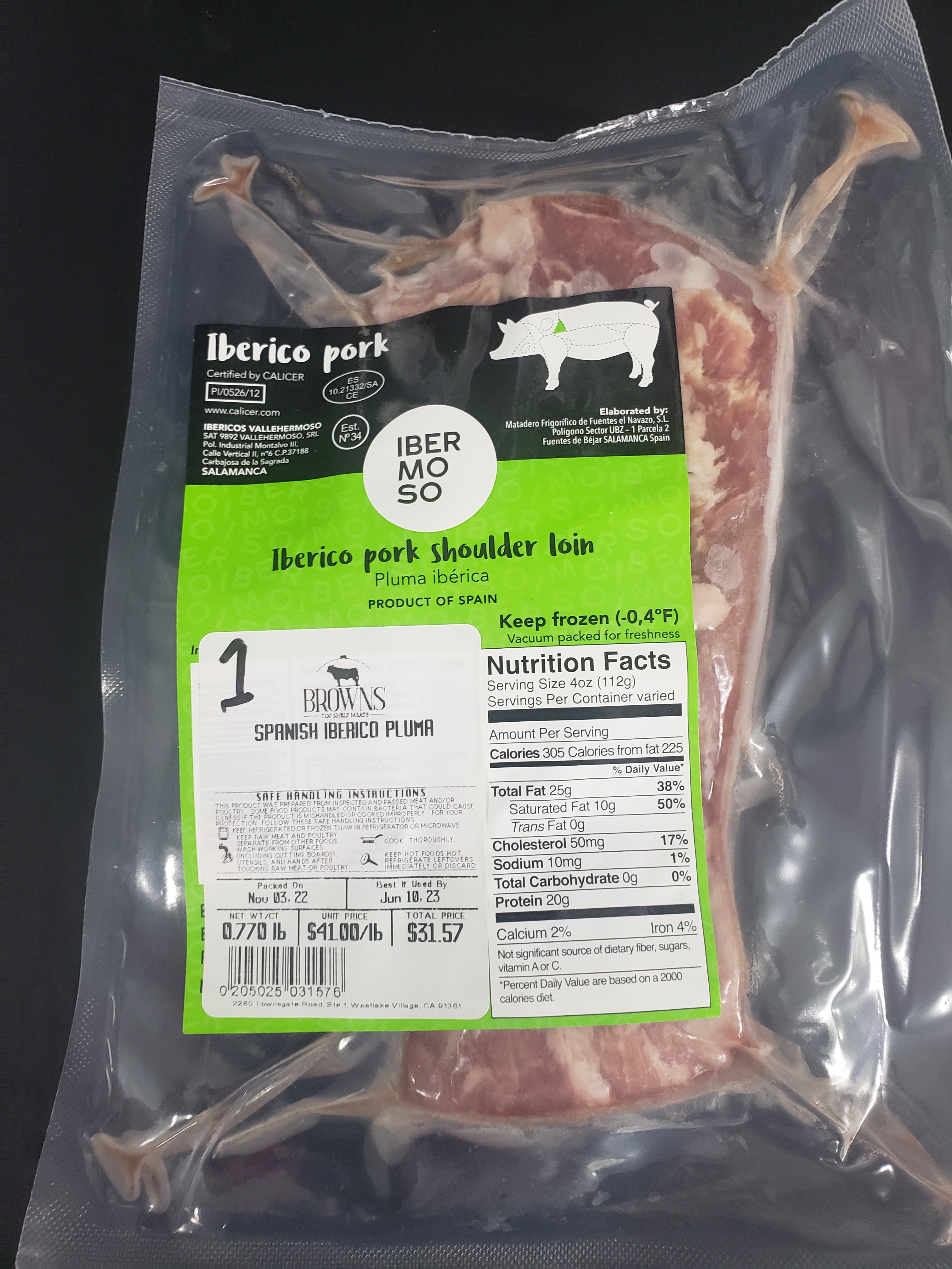SPANISH IBERICO PORK PLUMA #1 – Brown's Top Shelf Meats