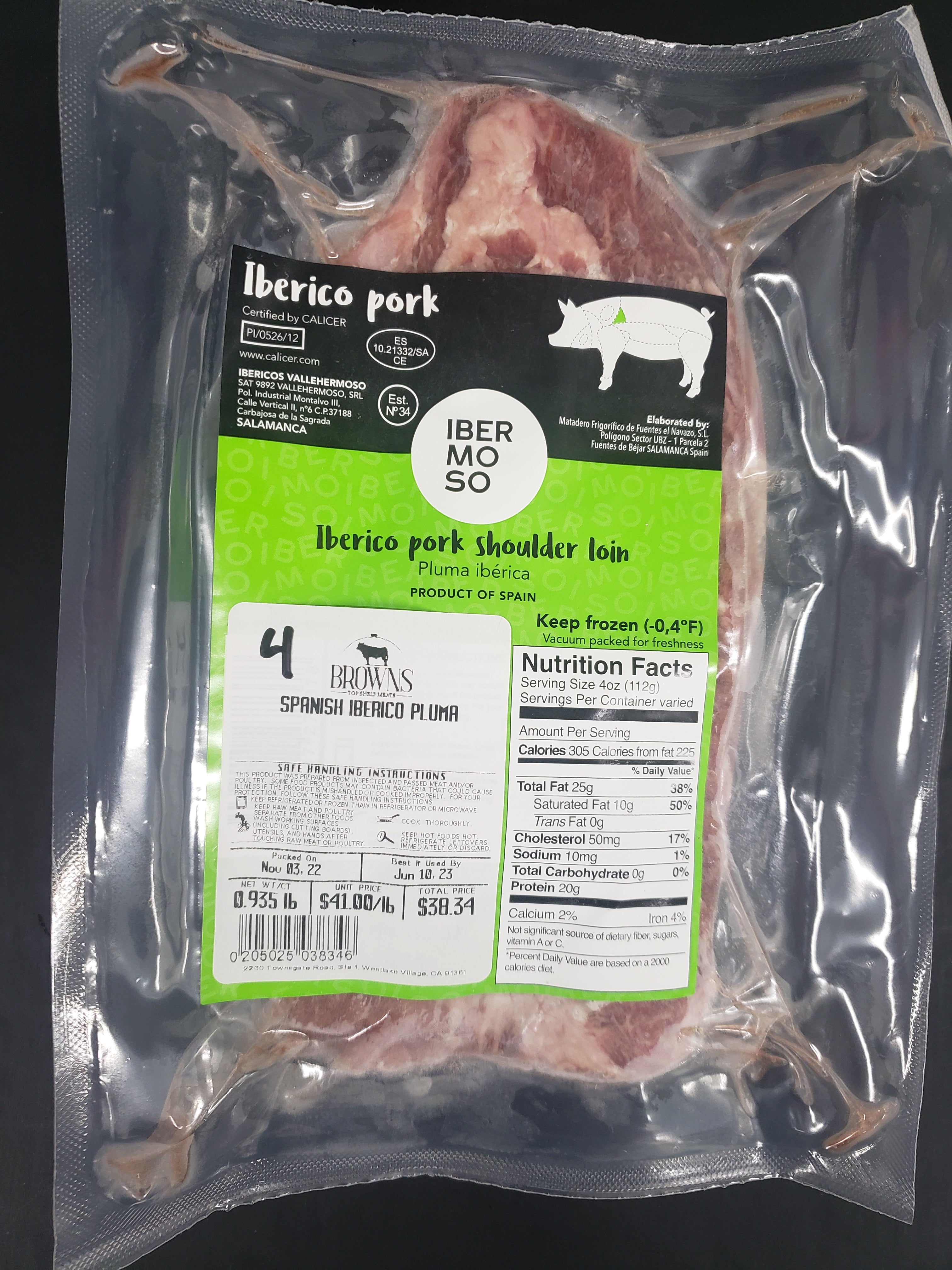 SPANISH IBERICO PORK PLUMA #4 – Brown's Top Shelf Meats