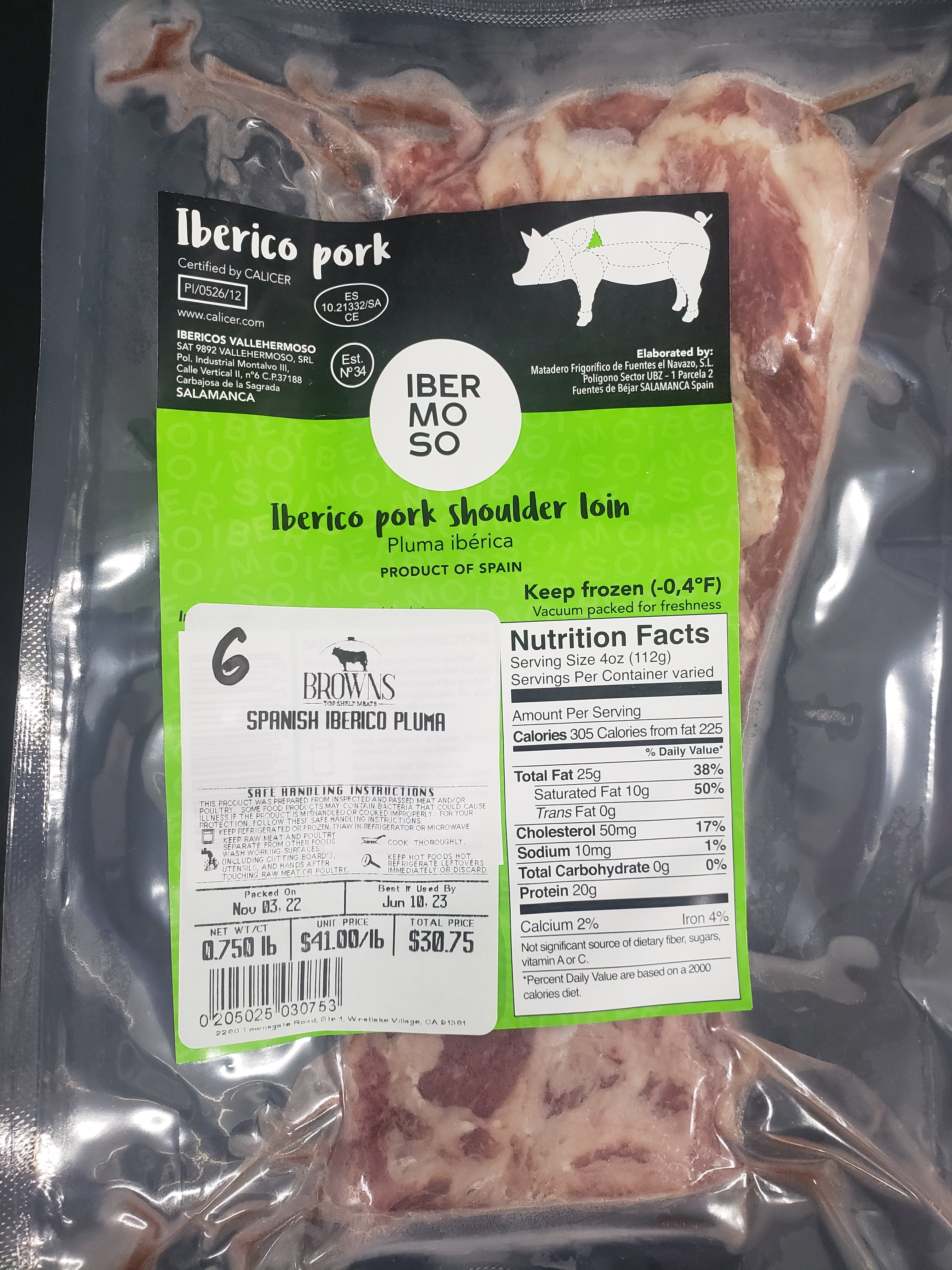 SPANISH IBERICO PORK PLUMA #6 – Brown's Top Shelf Meats