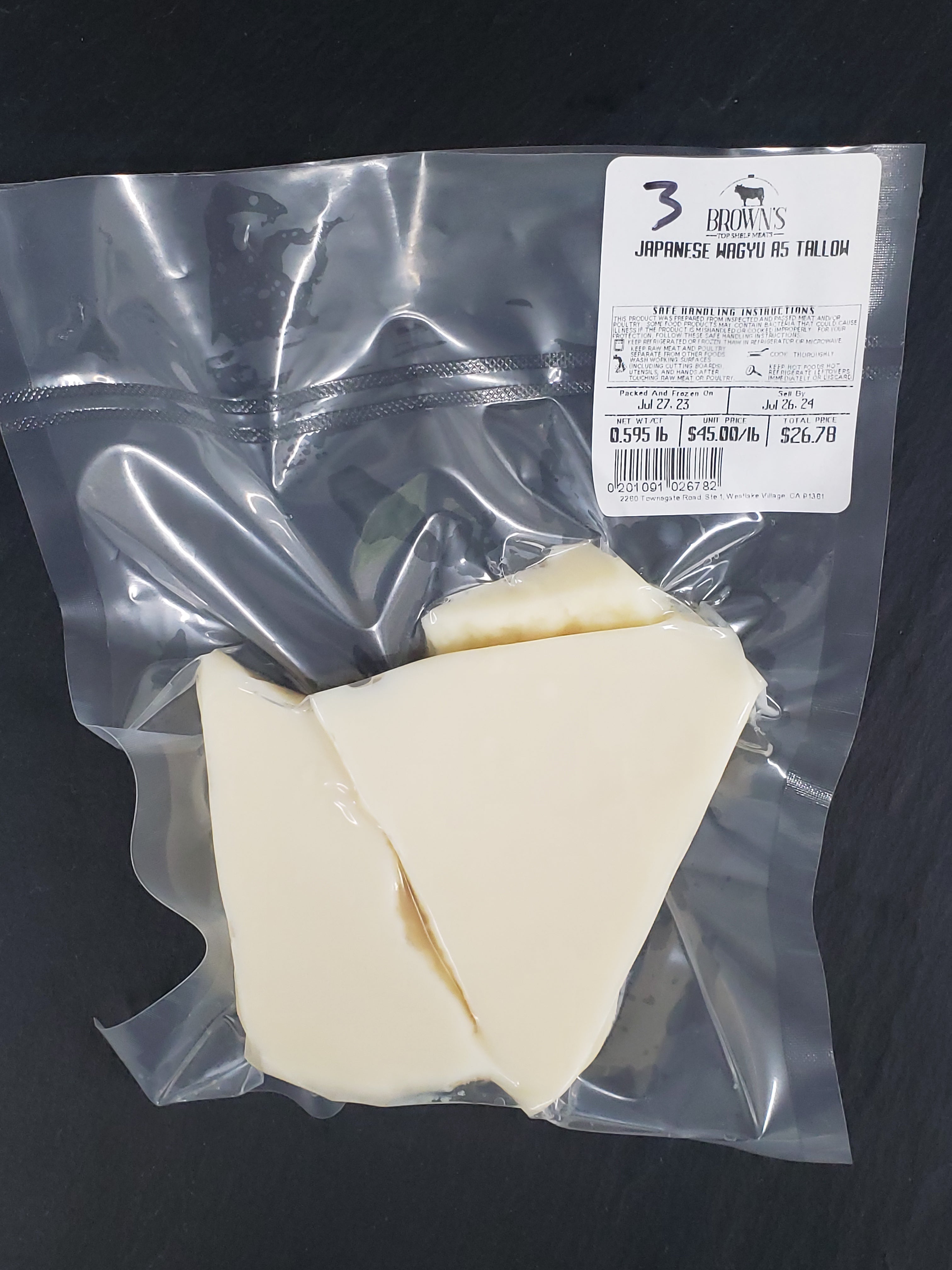 JAPANESE WAGYU A5 TALLOW #3 – Brown's Top Shelf Meats