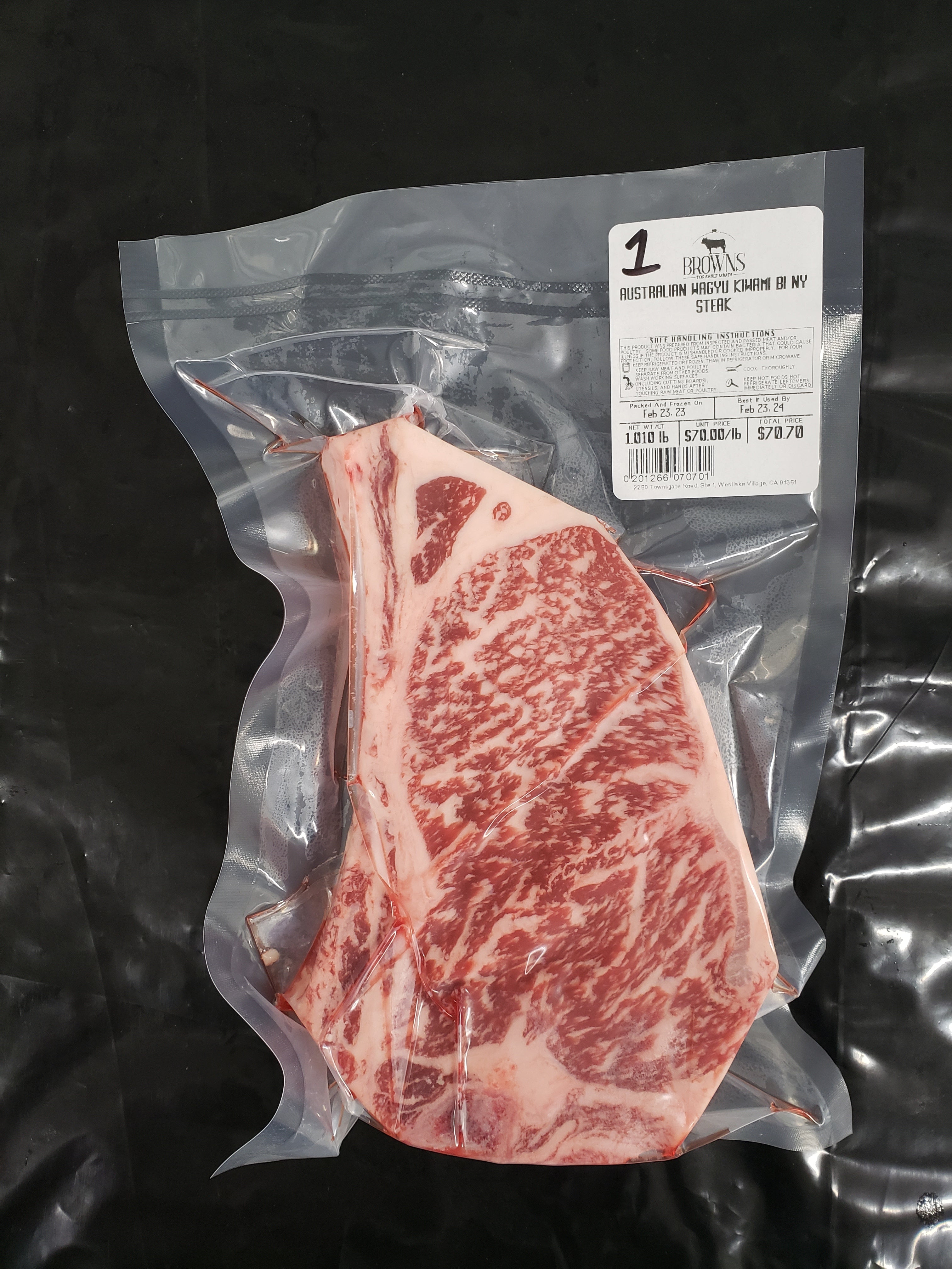 AUSTRALIAN WAGYU KIWAMI BI NY STEAK #1 – Brown's Top Shelf Meats