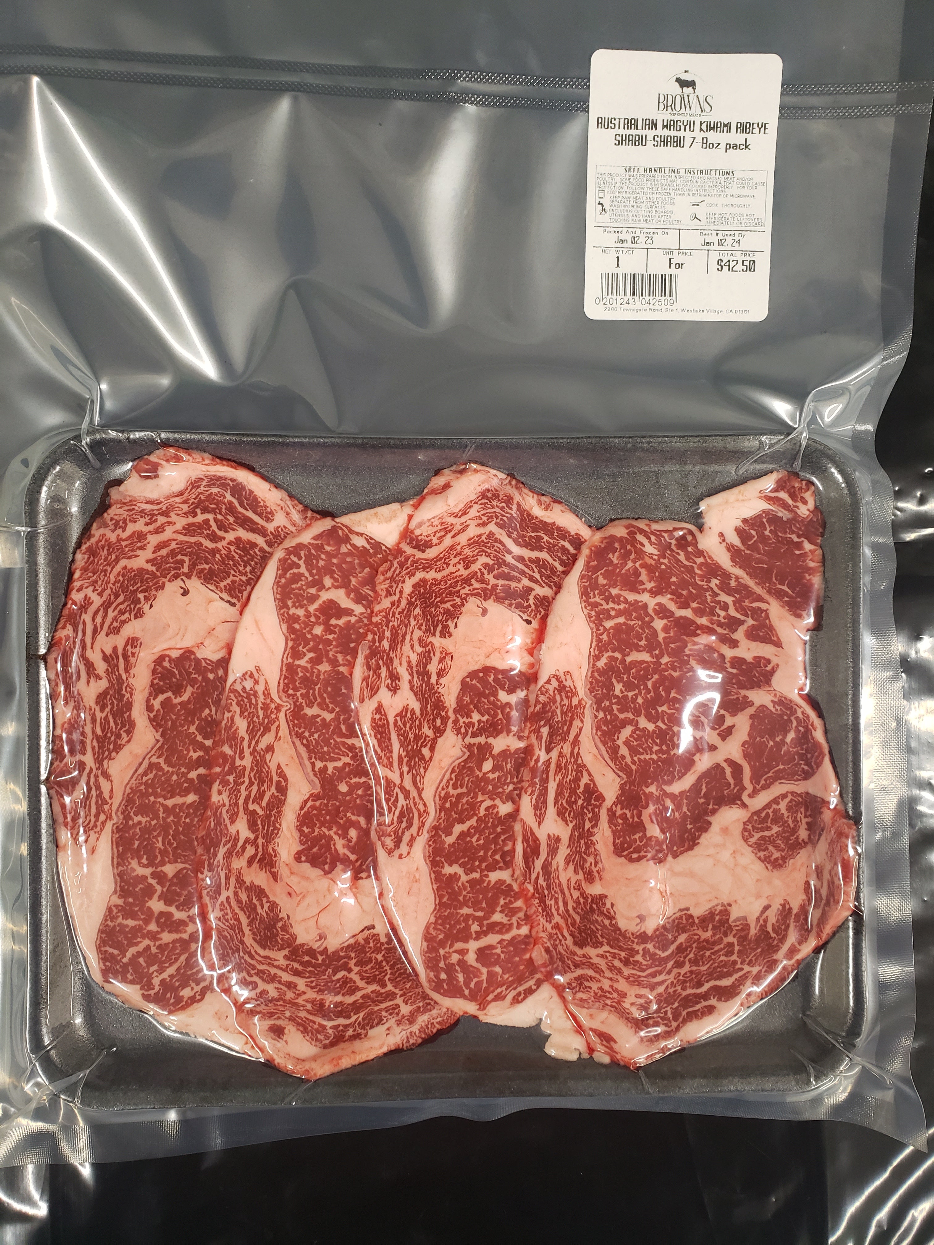 KIWAMI RIBEYE SHABU SHABU 7-8 OZ PACK – Brown's Top Shelf Meats