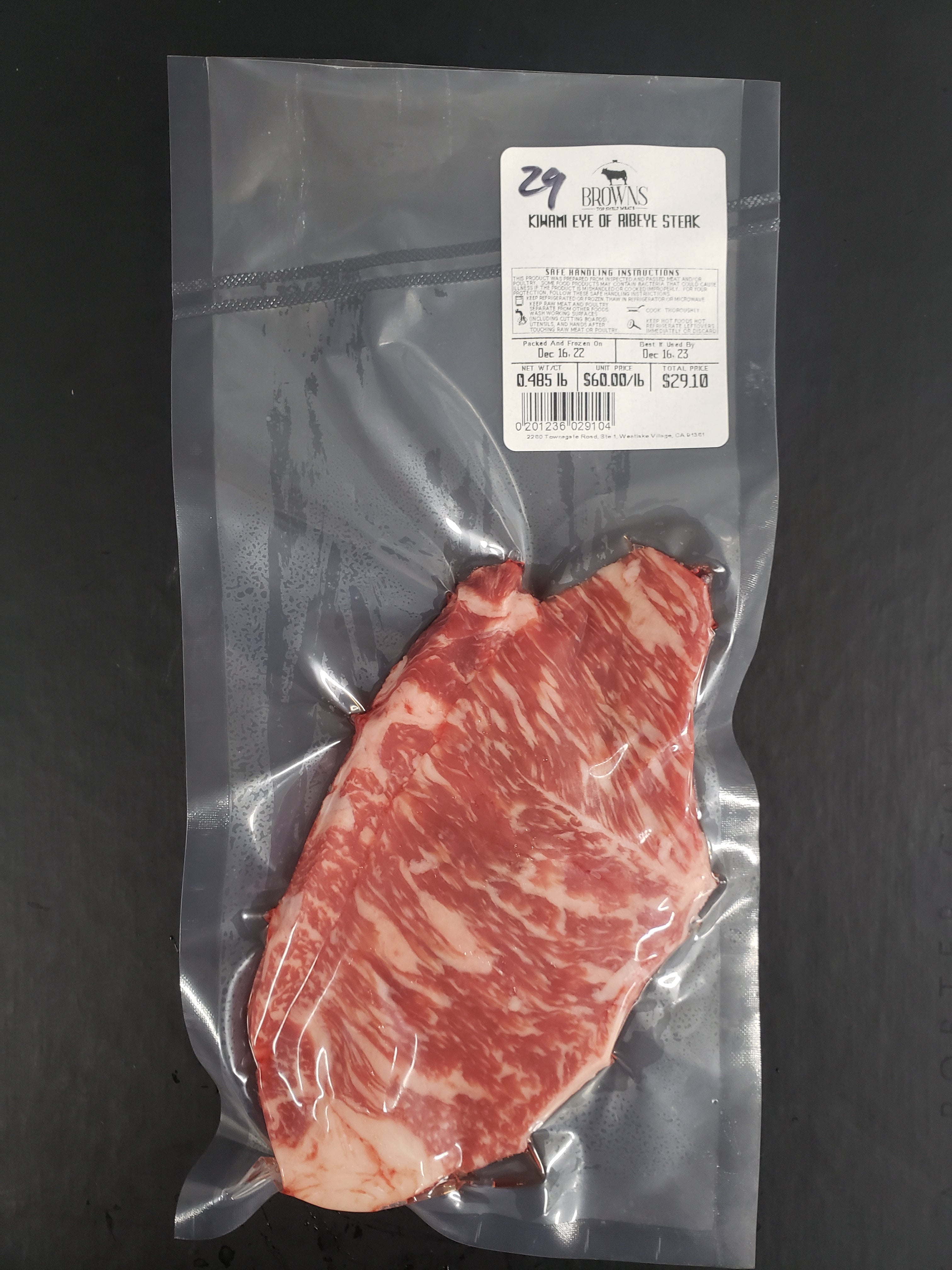 KIWAMI EYE OF RIBEYE STEAK #29 – Brown's Top Shelf Meats