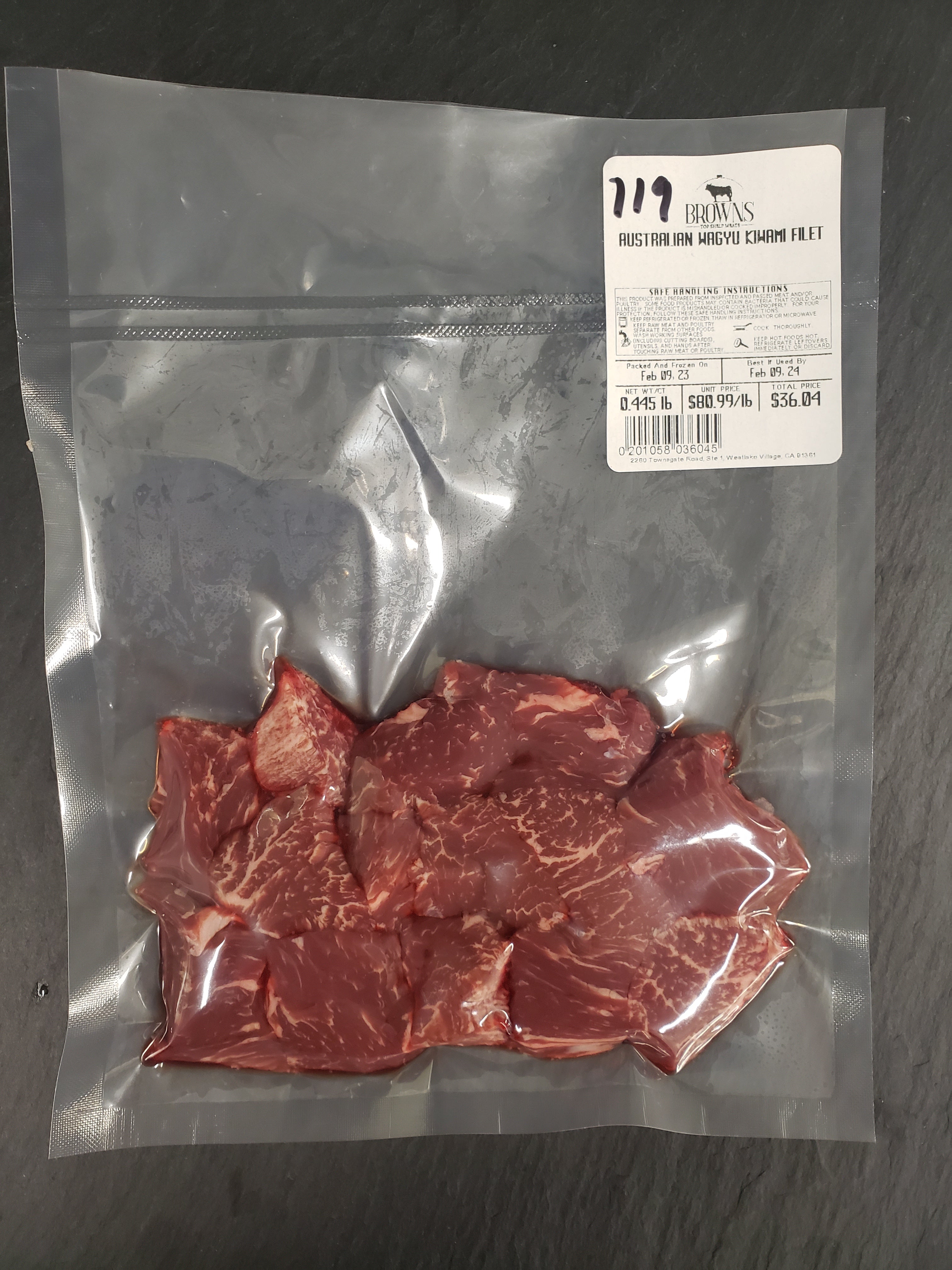 KIWAMI WAGYU FILET #119 – Brown's Top Shelf Meats
