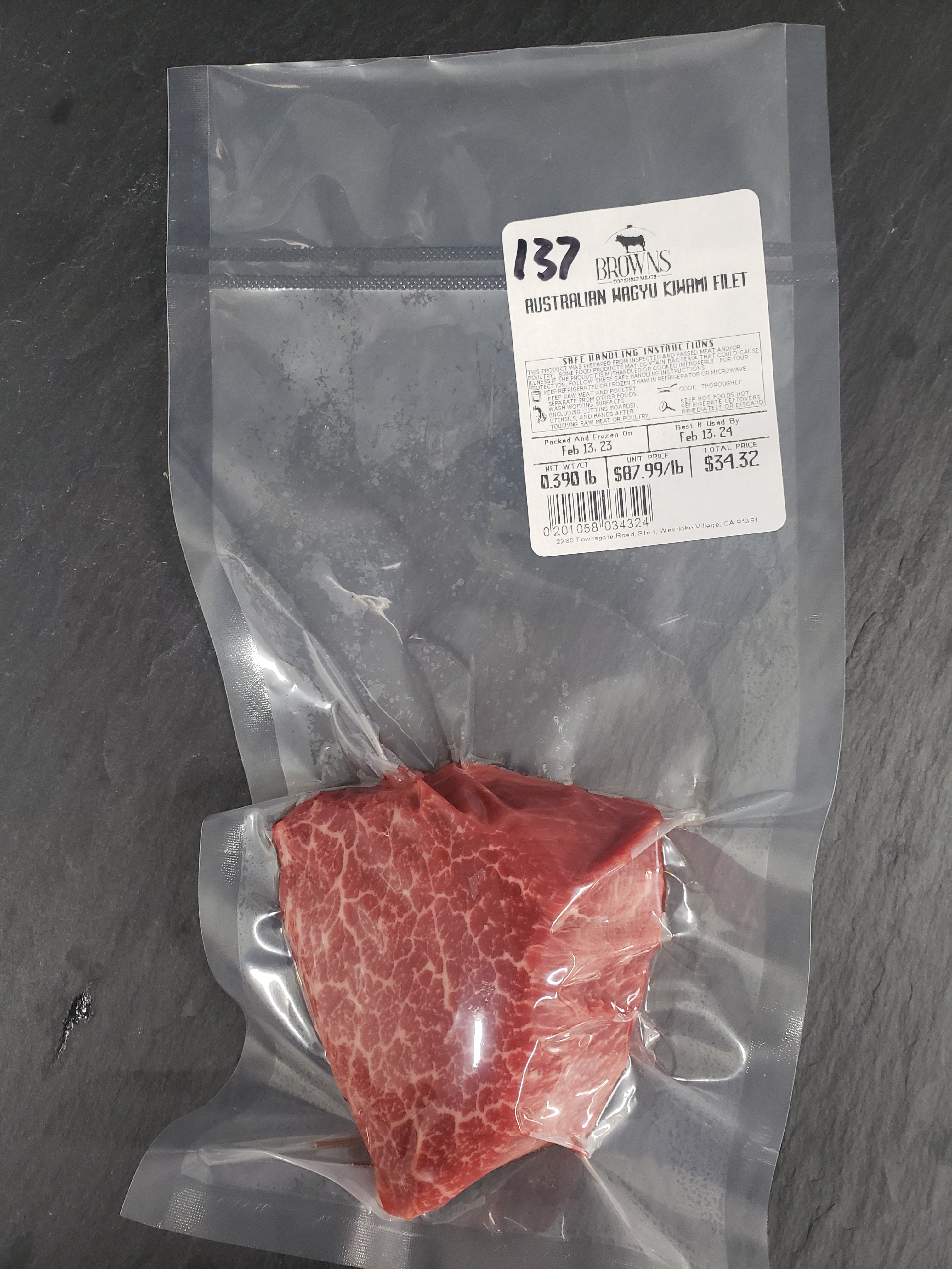 KIWAMI WAGYU FILET #137 – Brown's Top Shelf Meats