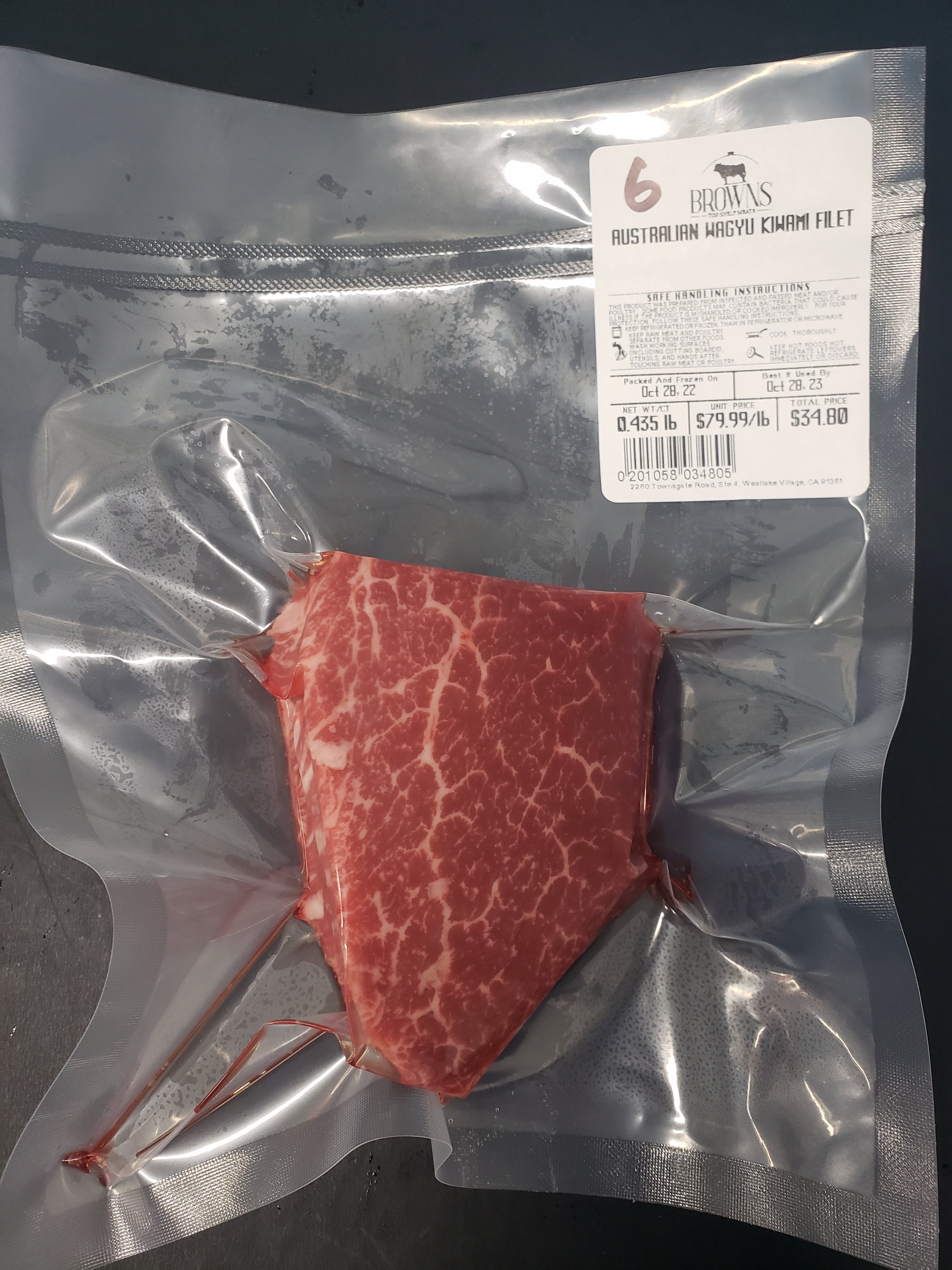 KIWAMI WAGYU FILET #6 – Brown's Top Shelf Meats